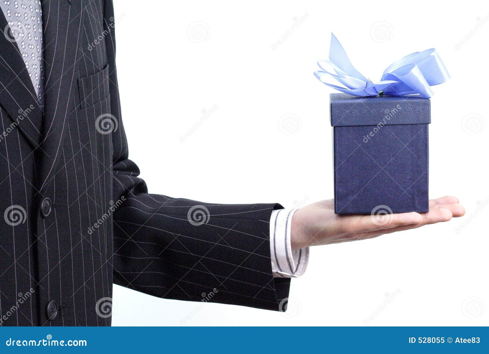Businessman with gift stock image. Image of adult, blue - 528055