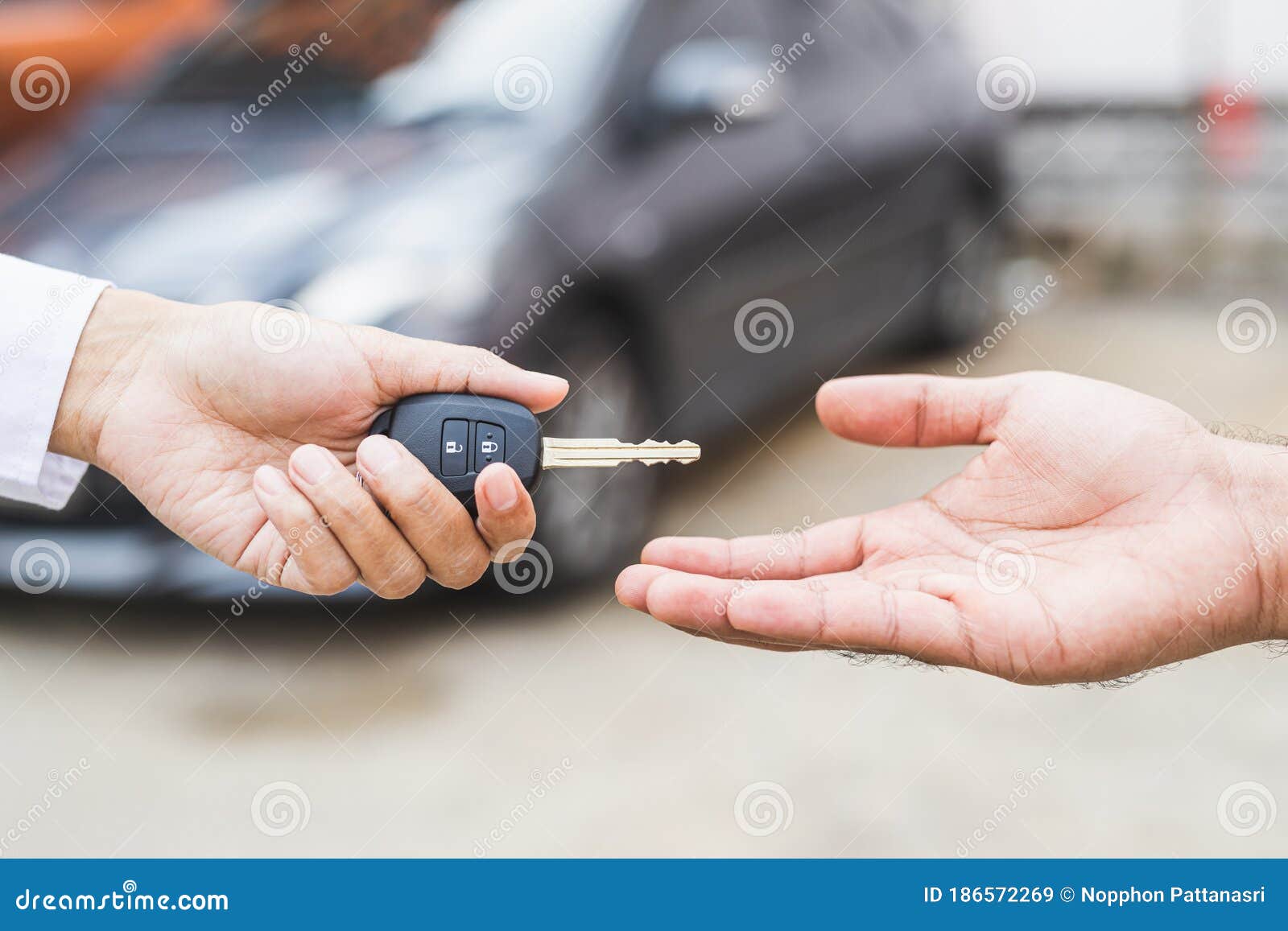 Businessman Giving a Car Key. Getting New Car Stock Image - Image of ...