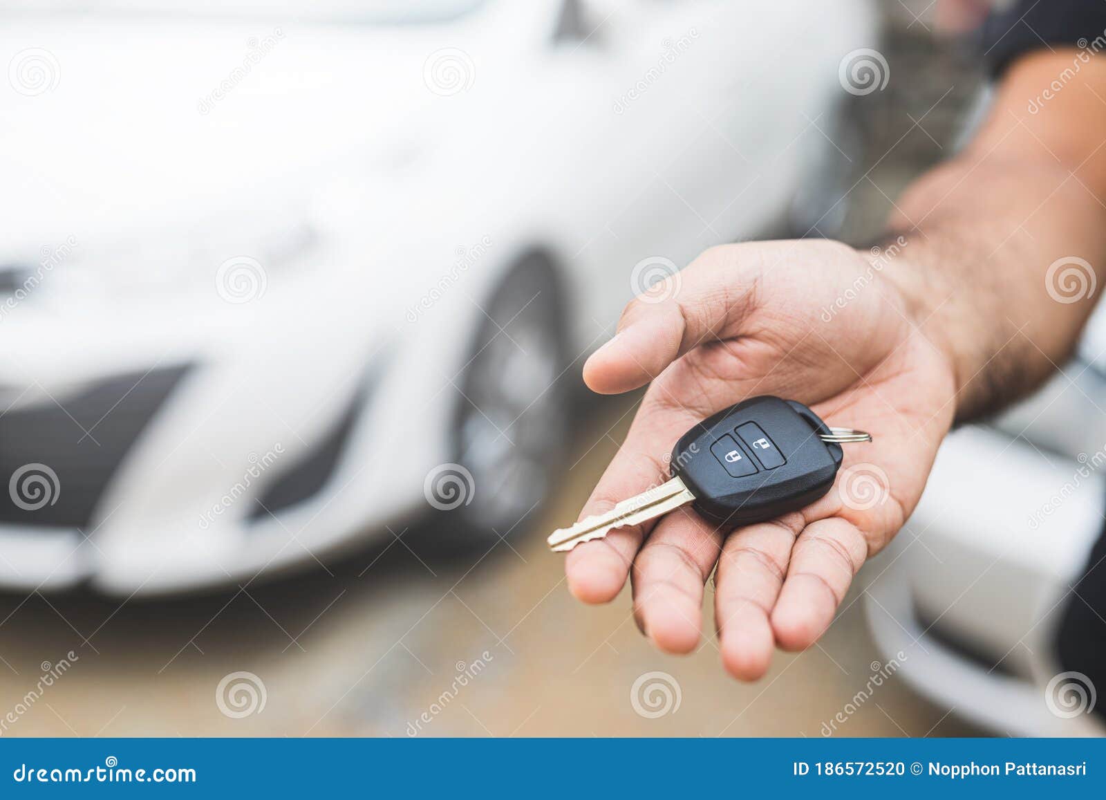 Businessman Giving a Car Key. Getting New Car Stock Photo - Image of ...