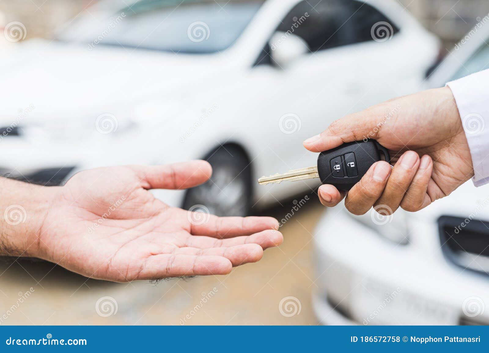 Businessman Giving a Car Key. Getting New Car Stock Photo - Image of ...