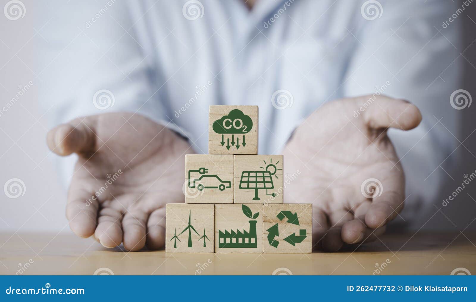 Businessman Giving CO2 Reducing ,Recycle ,Green Factory Icon for ...