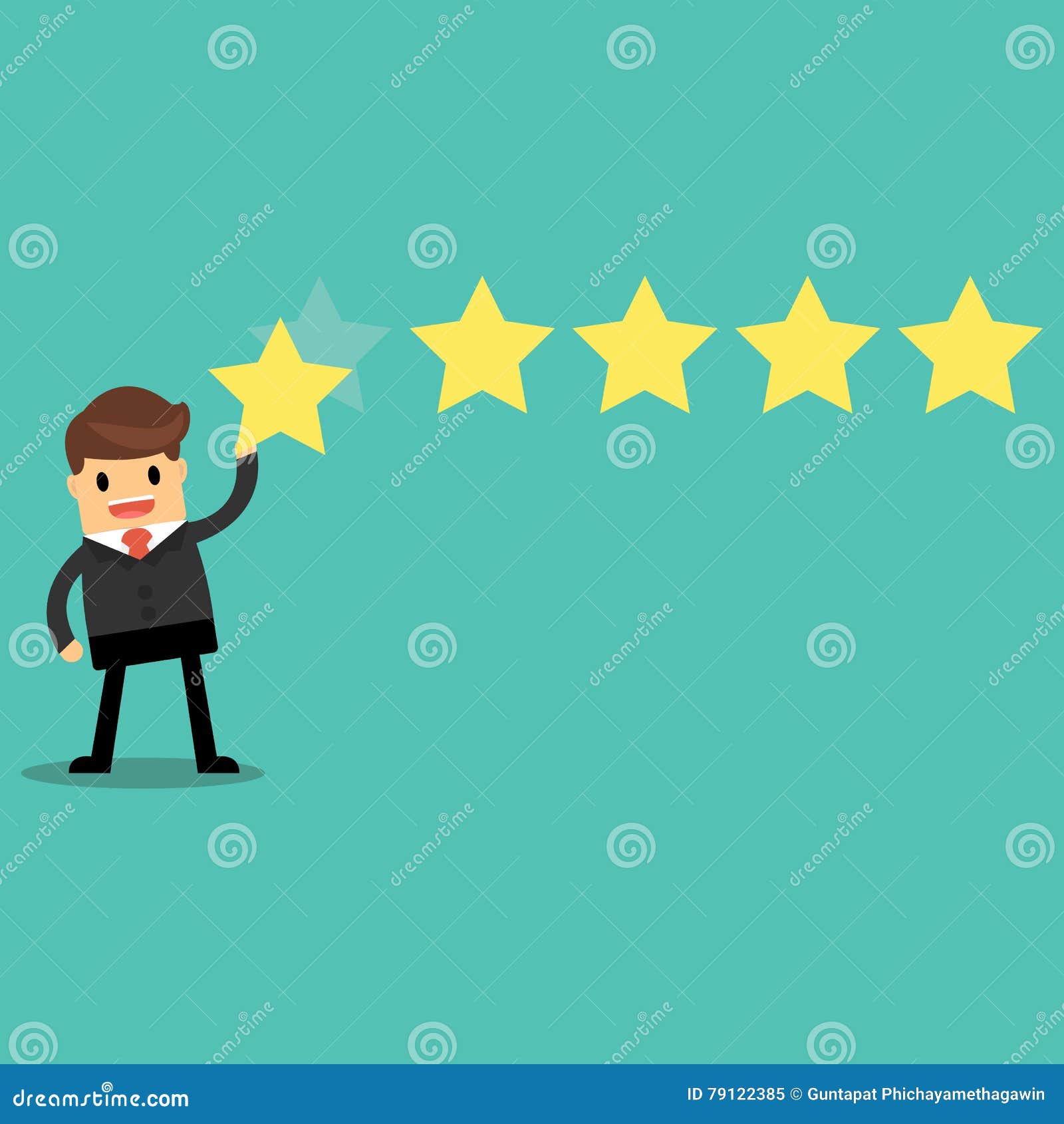 Businessman Giving Five Star Rating, Feedback Concept, VECTOR, E Stock ...