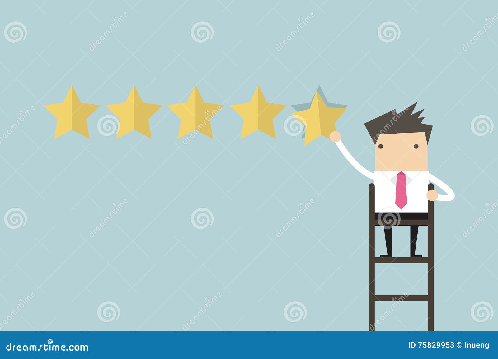 Businessman Giving Five Star Rating Stock Vector - Illustration of ...