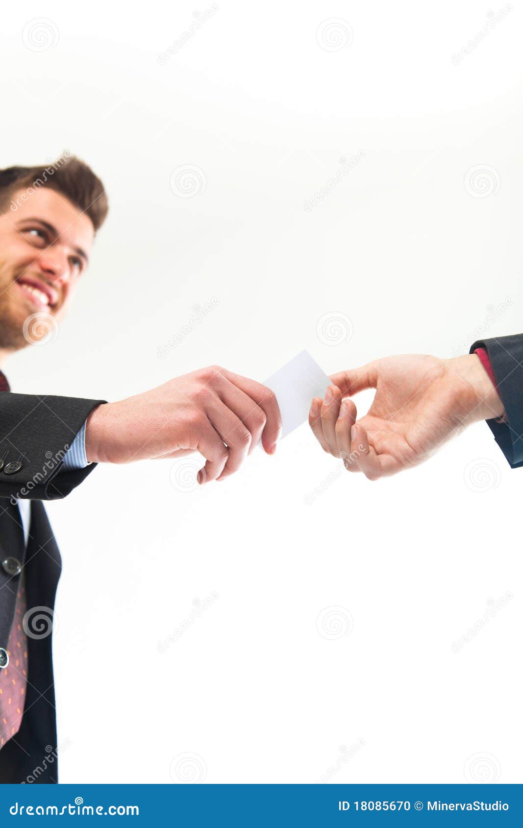 Businessman Giving Greeting Card Stock Photo - Image of businessman ...