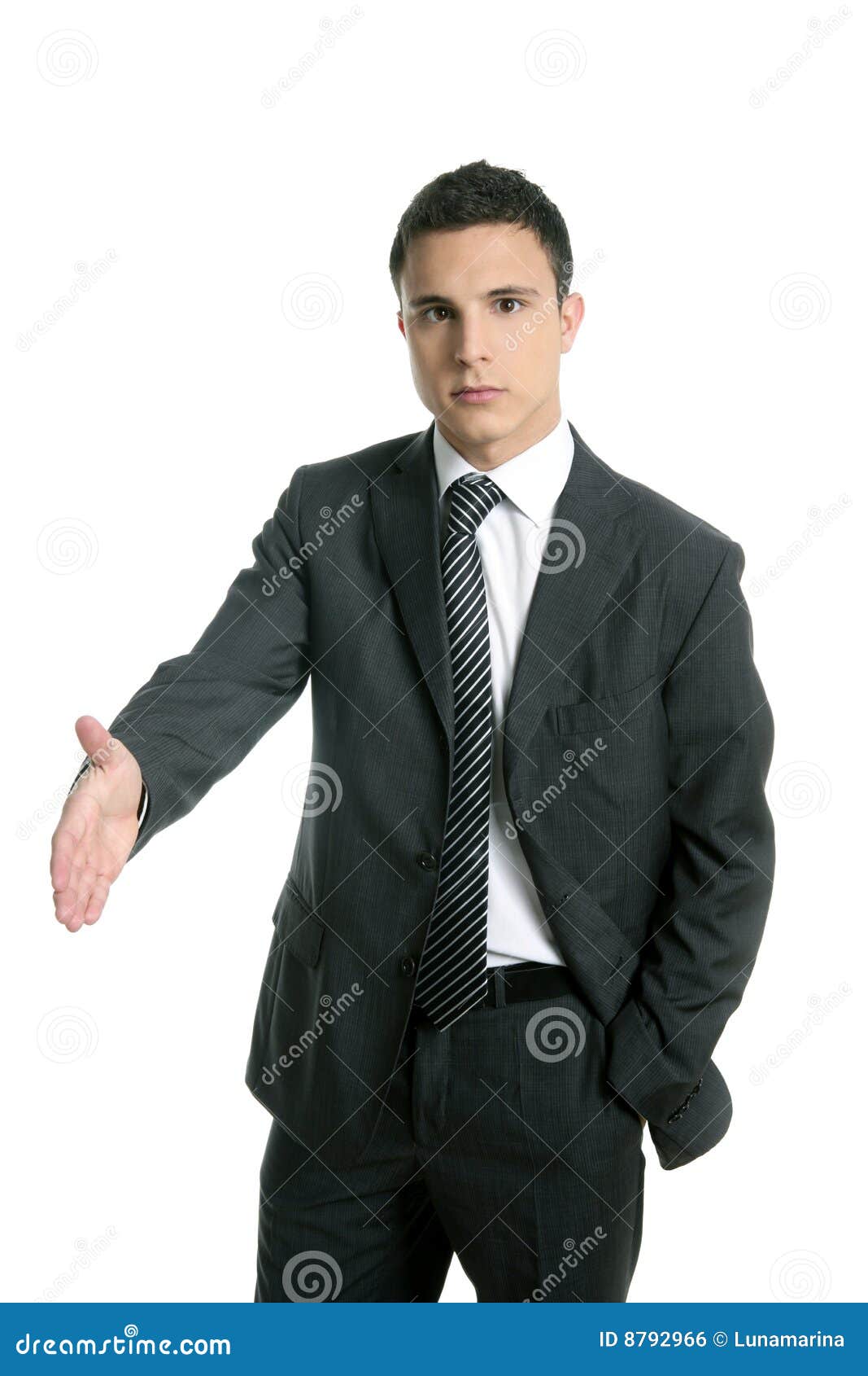 Businessman Giving Hand Facing To Camera Stock Photo - Image of ...