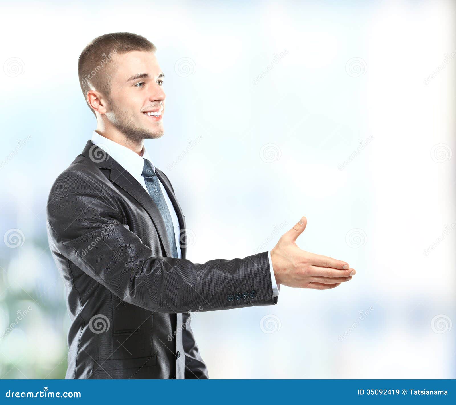 Businessman giving a hand stock image. Image of people - 35092419