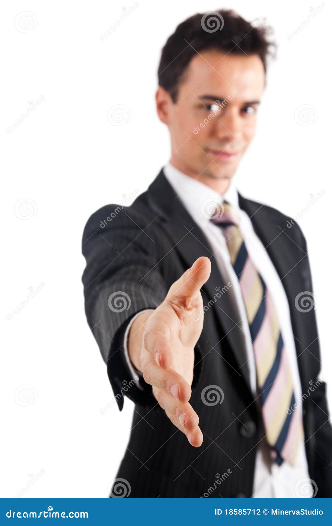 Businessman Giving Hand White Background Stock Photo - Image of male ...