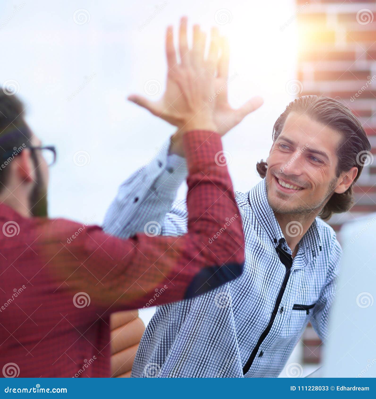 Businessman Giving High Five To His Partner Stock Image - Image of ...