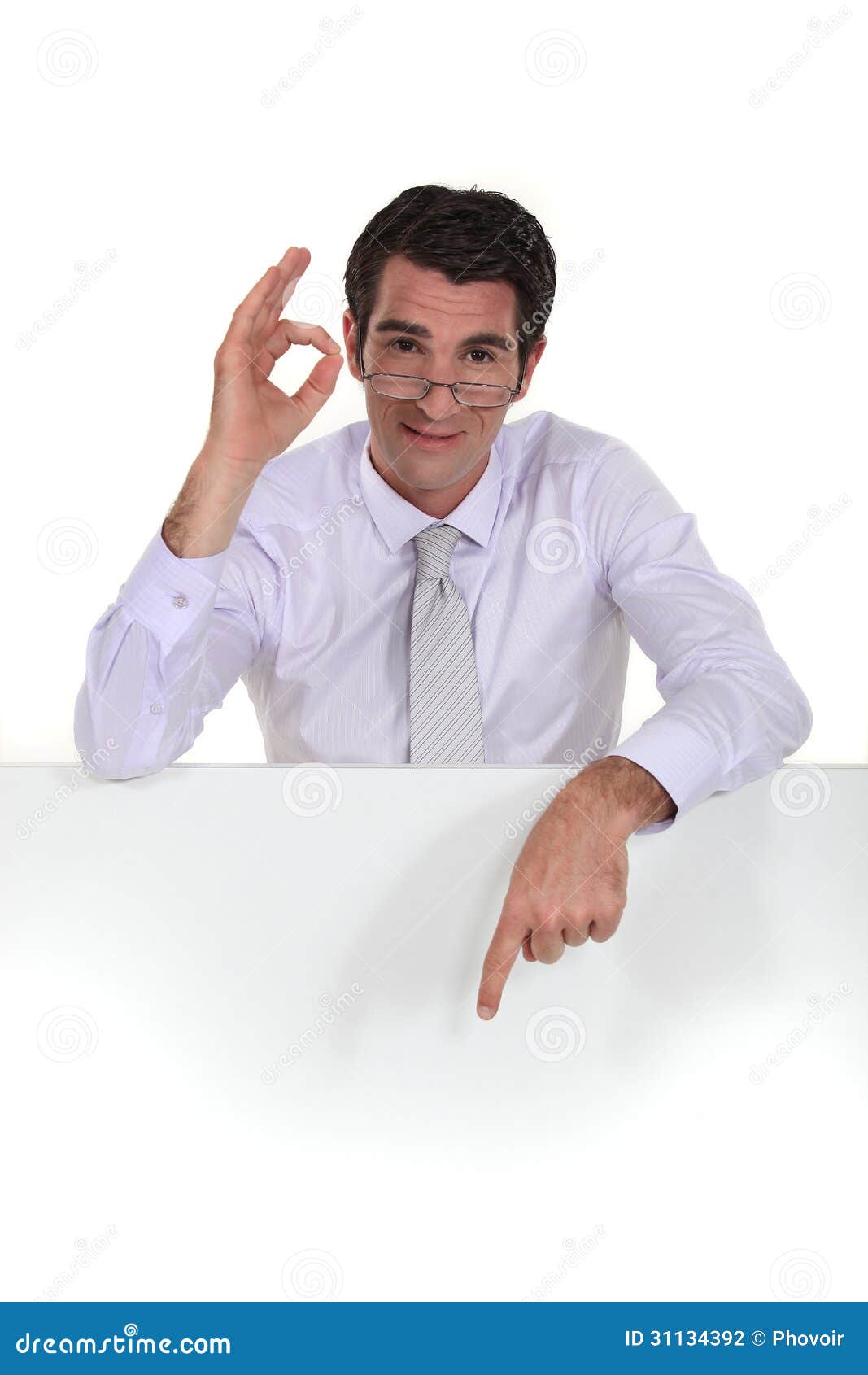 Businessman Giving His Approval Stock Photo - Image of nose, perched ...