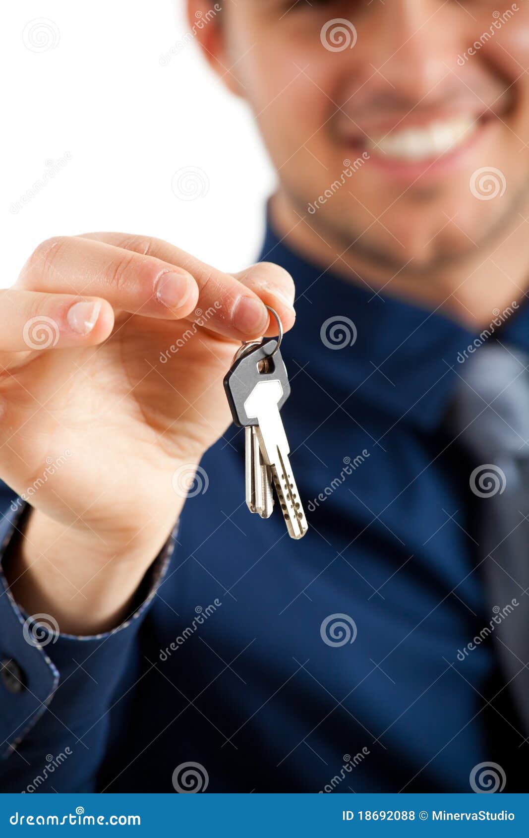Businessman giving keys stock photo. Image of house, look - 18692088