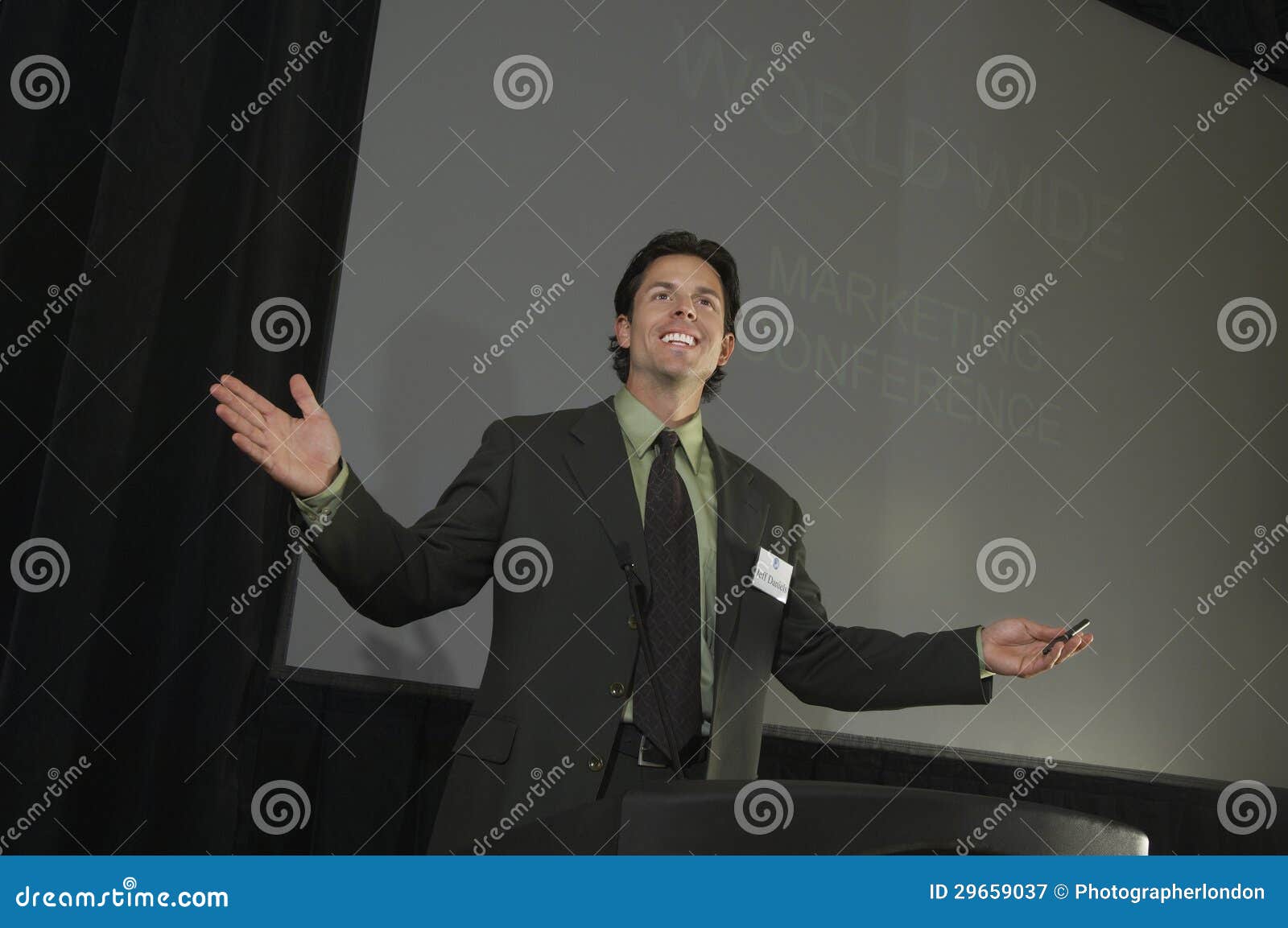 Businessman Giving a Lecture Stock Image - Image of gesture, people ...