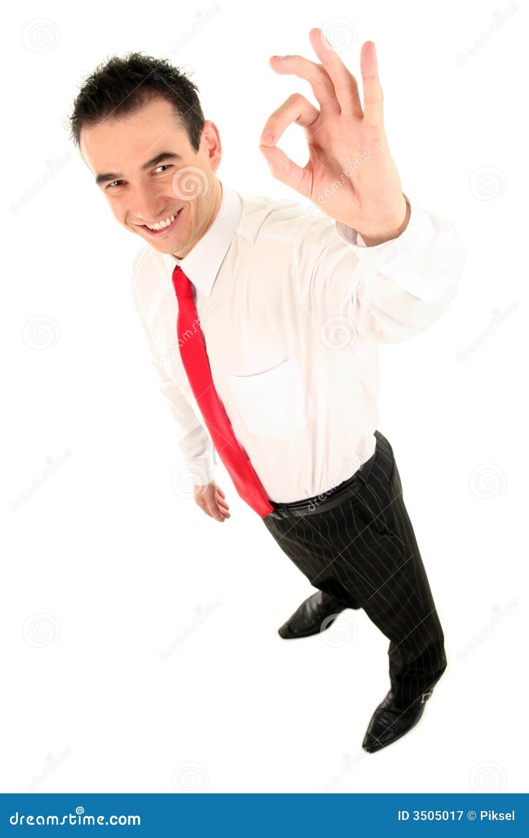 Businessman Giving OK Gesture Stock Image - Image of full, corporate ...