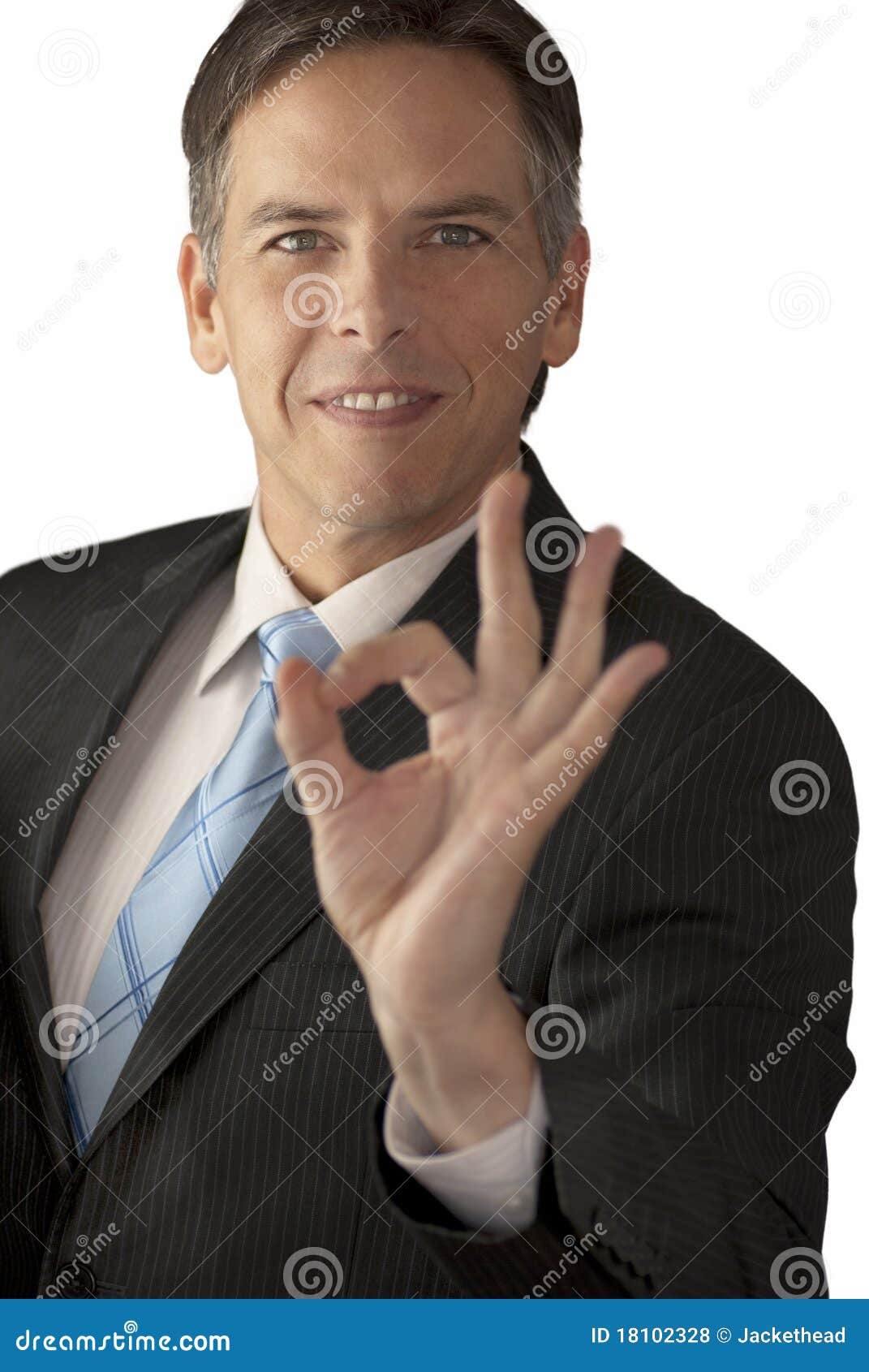 Businessman Giving OK Sign stock photo. Image of aspirations - 18102328
