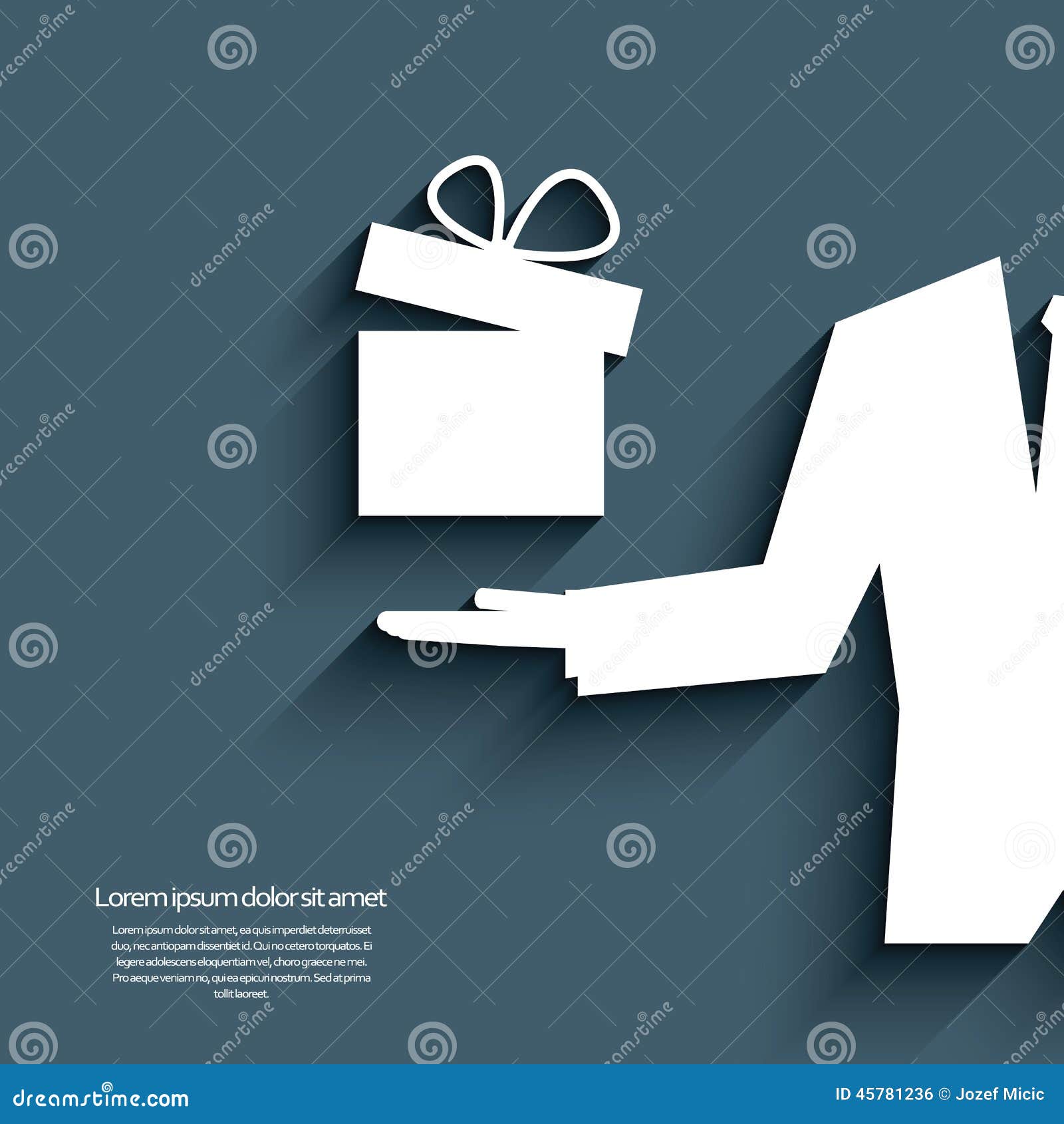 Businessman Giving Present Symbol Stock Vector - Illustration of ...