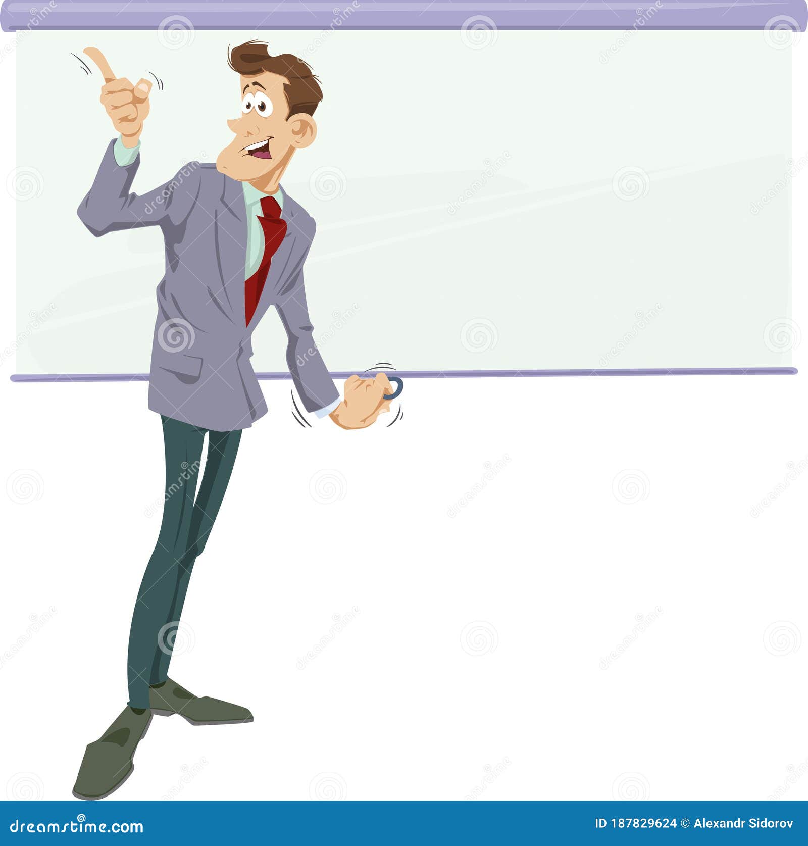 Businessman Giving Presentation. Funny People Stock Vector ...