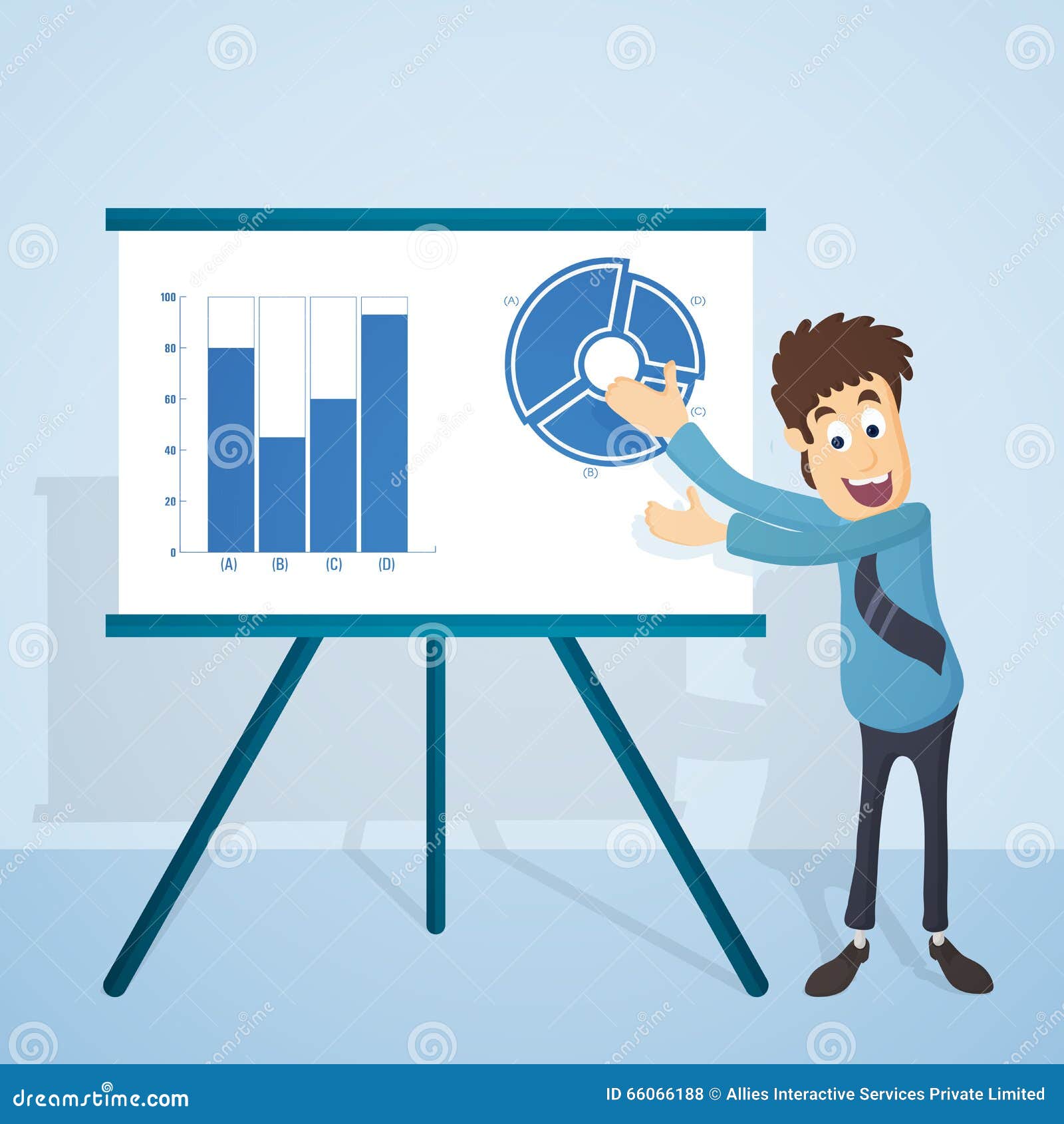 Businessman Giving Presentation by Statistical Graphs. Stock ...