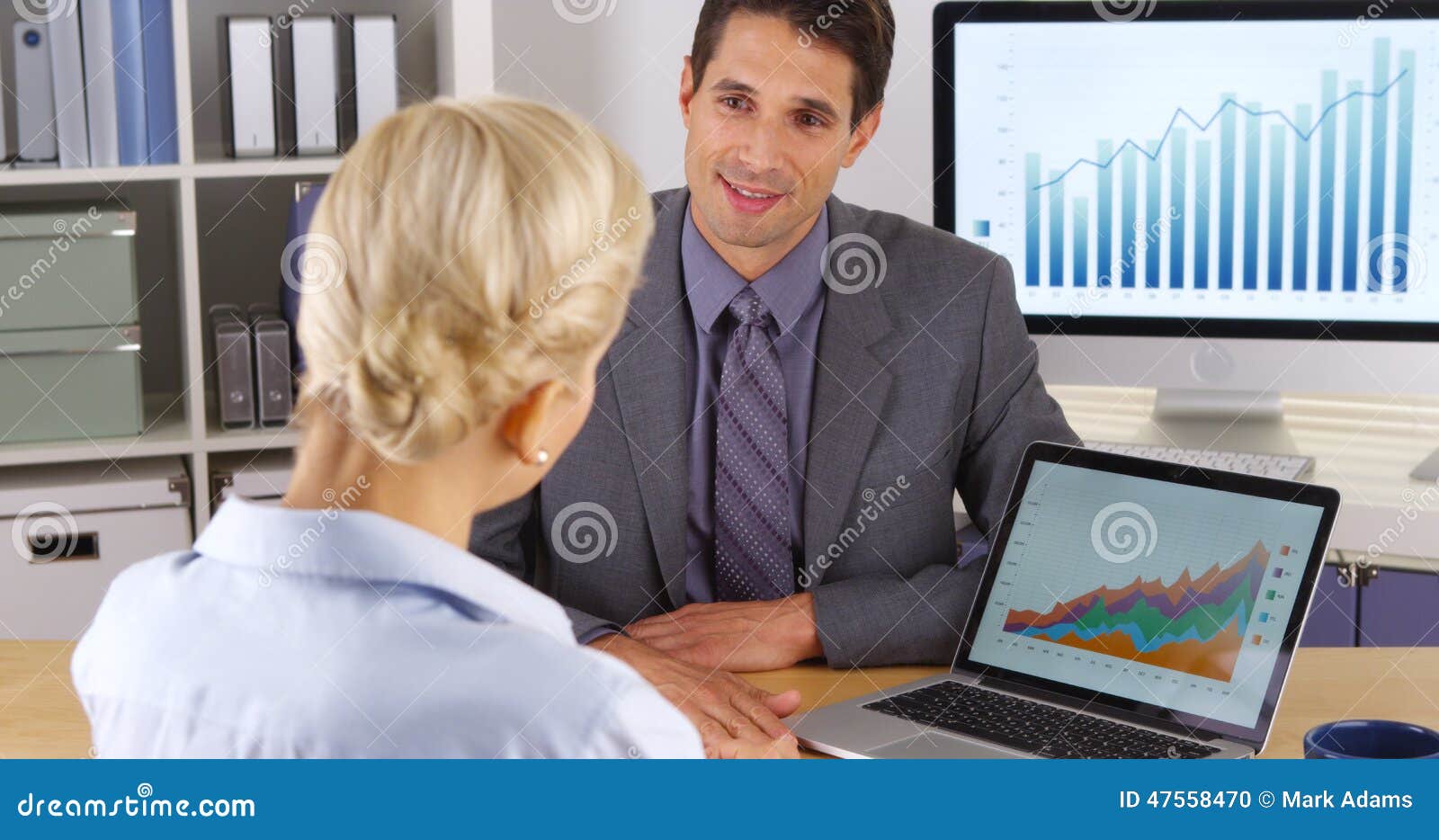 Businessman Giving a Presentation To His Supervisor Stock Photo - Image ...