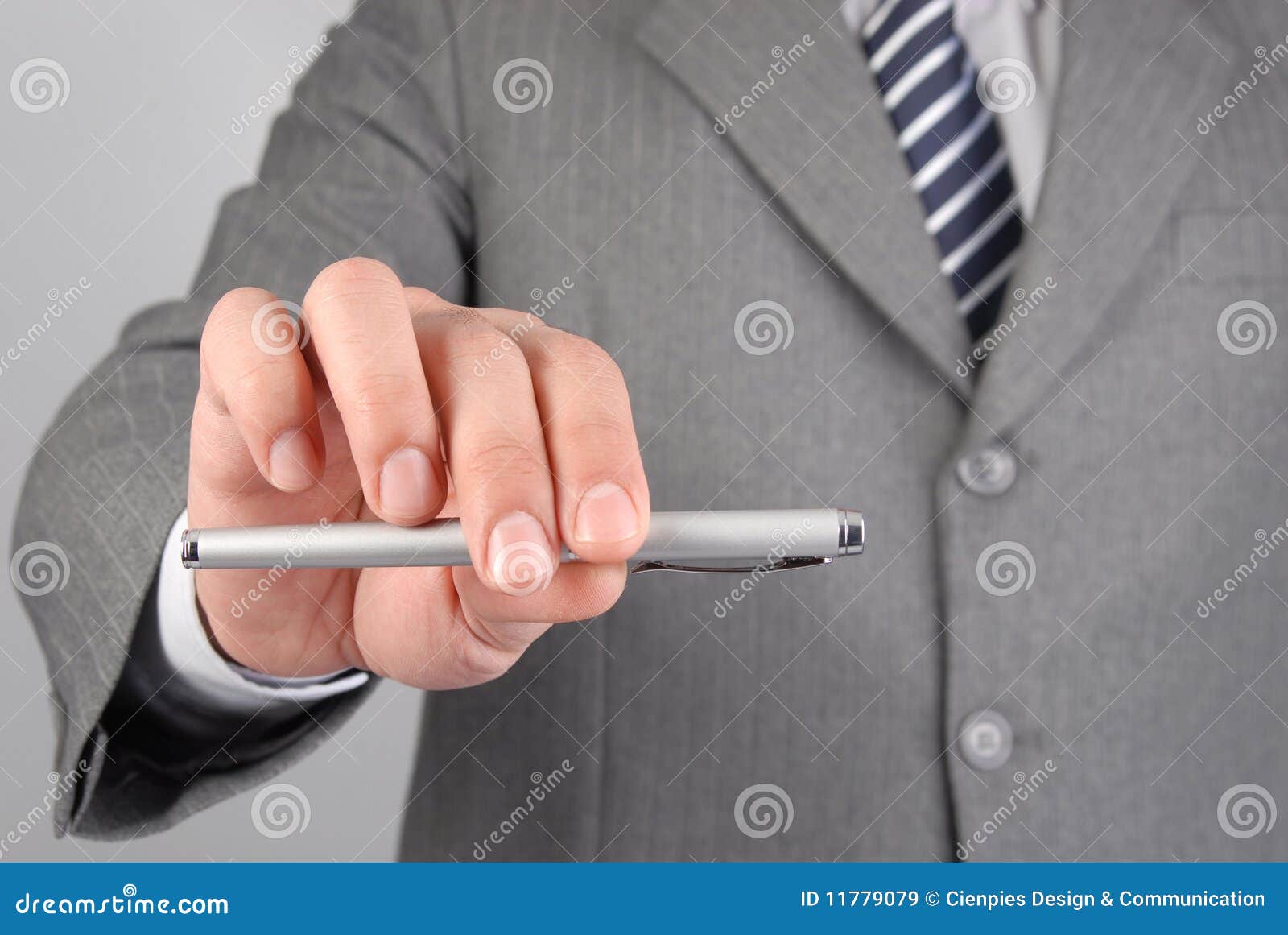 Businessman Giving You the Pen Stock Image - Image of friendly, empty ...