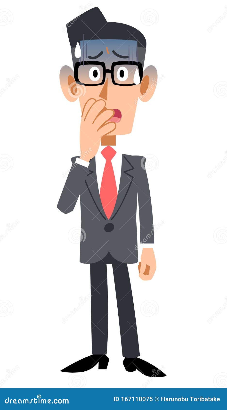 Businessman with Glasses Turning Pale Stock Vector - Illustration of ...