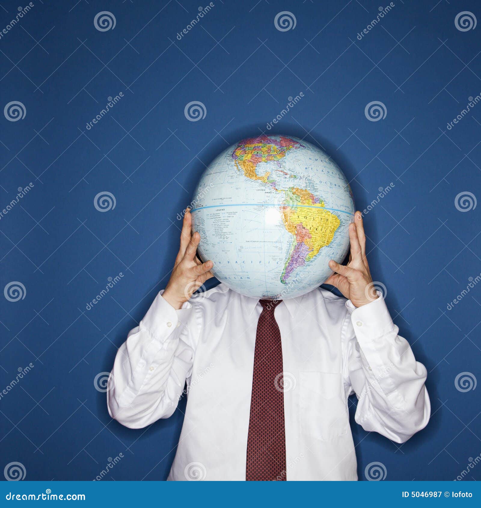 Businessman with globe stock image. Image of space, male - 5046987