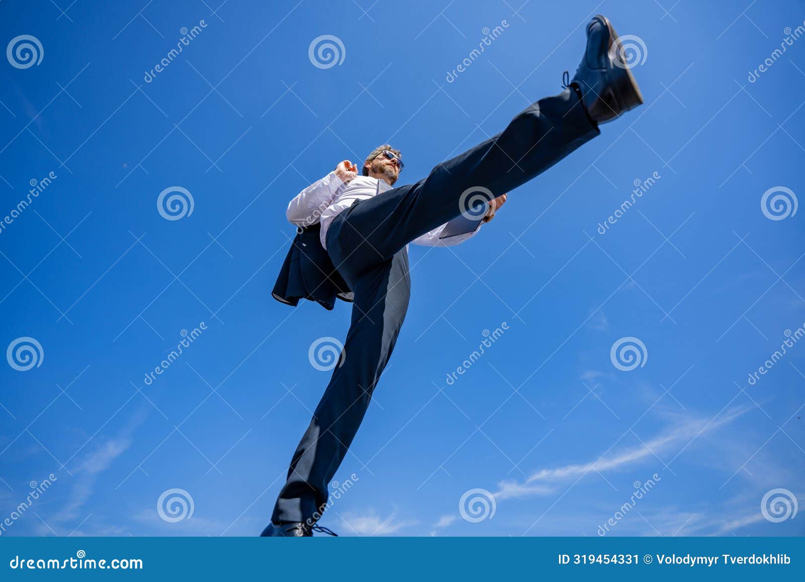 Businessman Go Step on Sky. Next Steps. Business Ambitions Concept ...