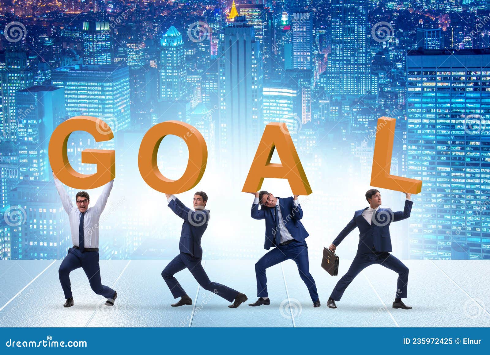 Businessman in Goal Concept Carrying Letters Stock Image - Image of ...