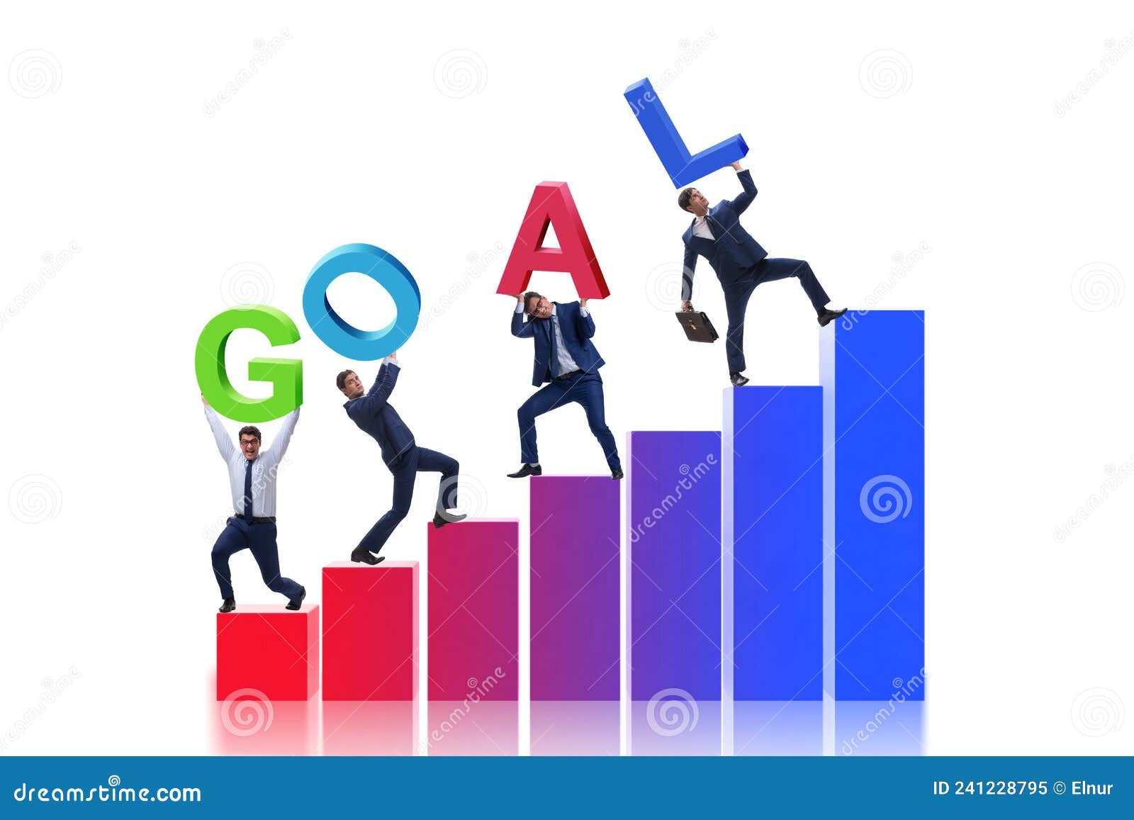 Businessman in Goal Concept Carrying Letters Stock Image - Image of ...