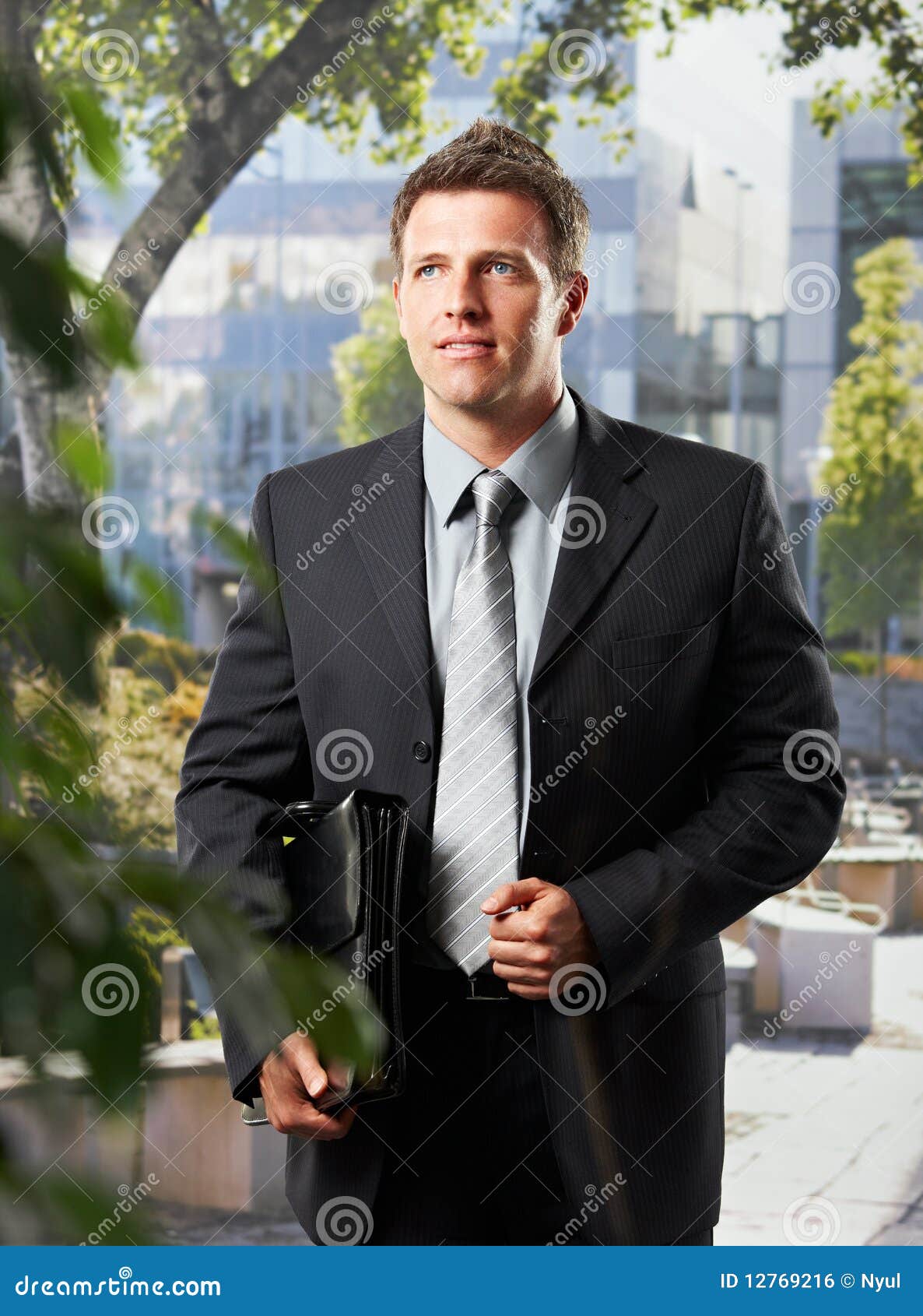 Businessman Going To Work with Briefcase Stock Photo - Image of focus ...