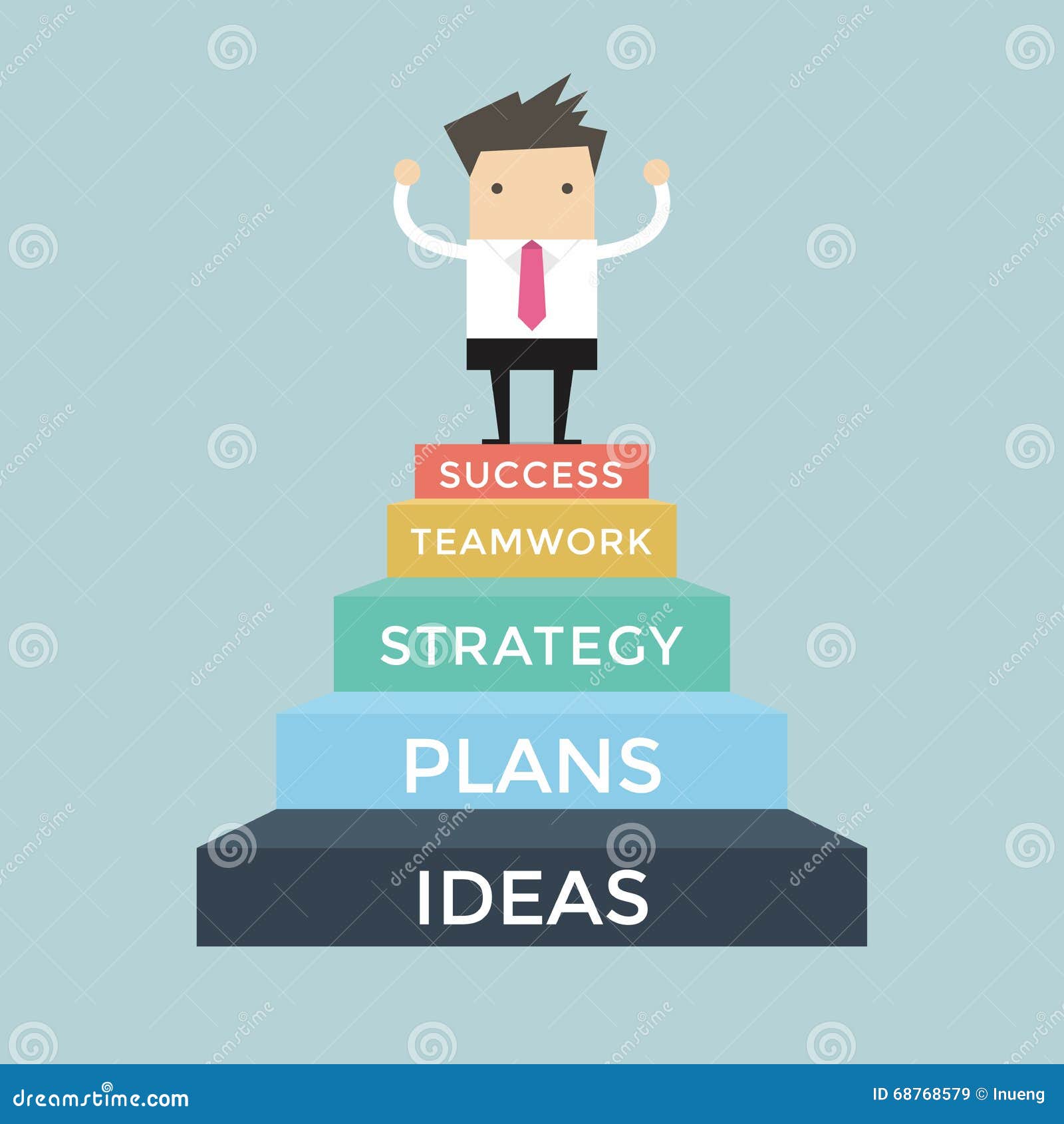 Businessman Going Up To Success, 5 Step for Success Stock Vector ...