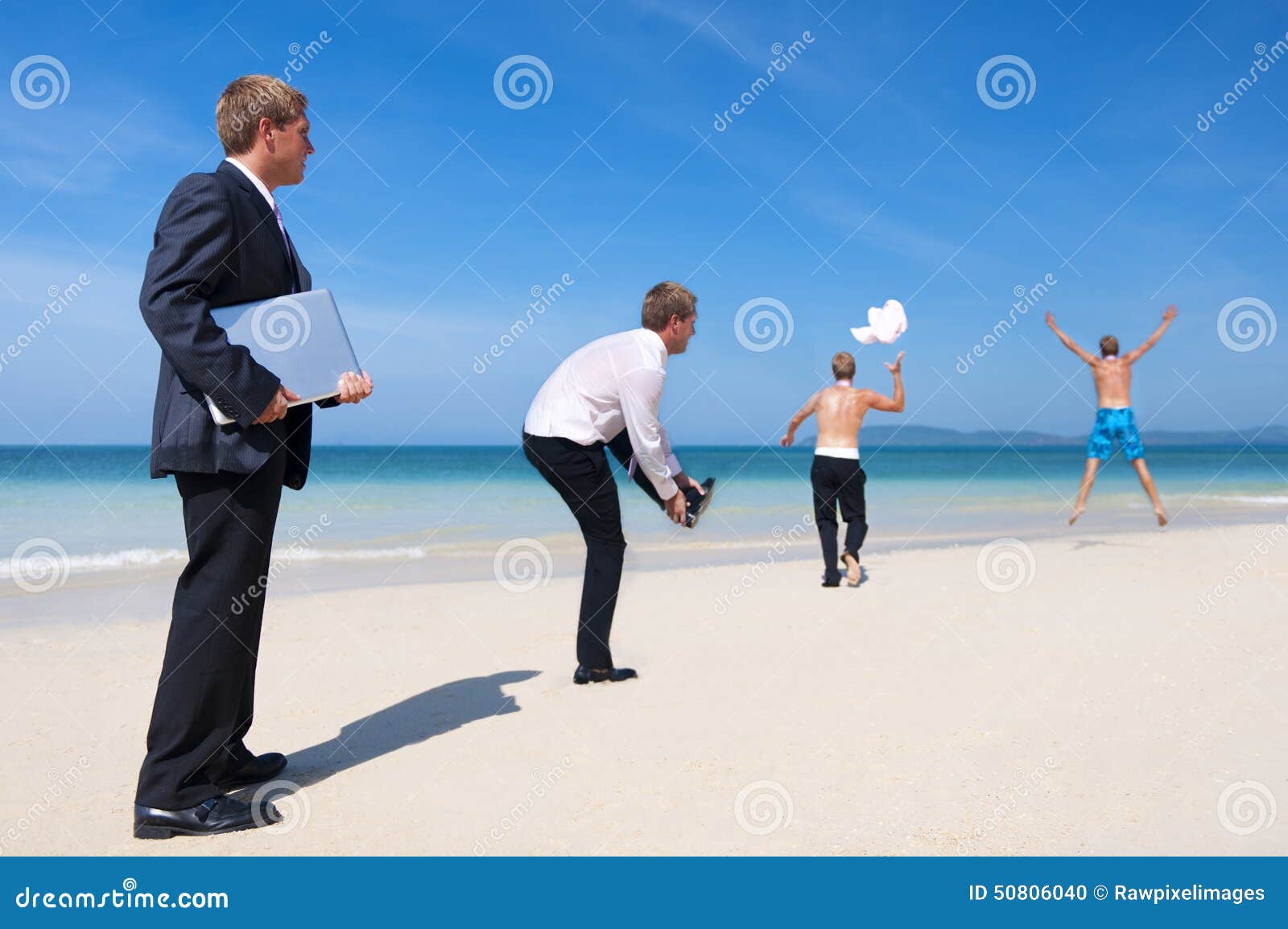 Businessman Going Wild on Vacation Stock Photo - Image of person ...