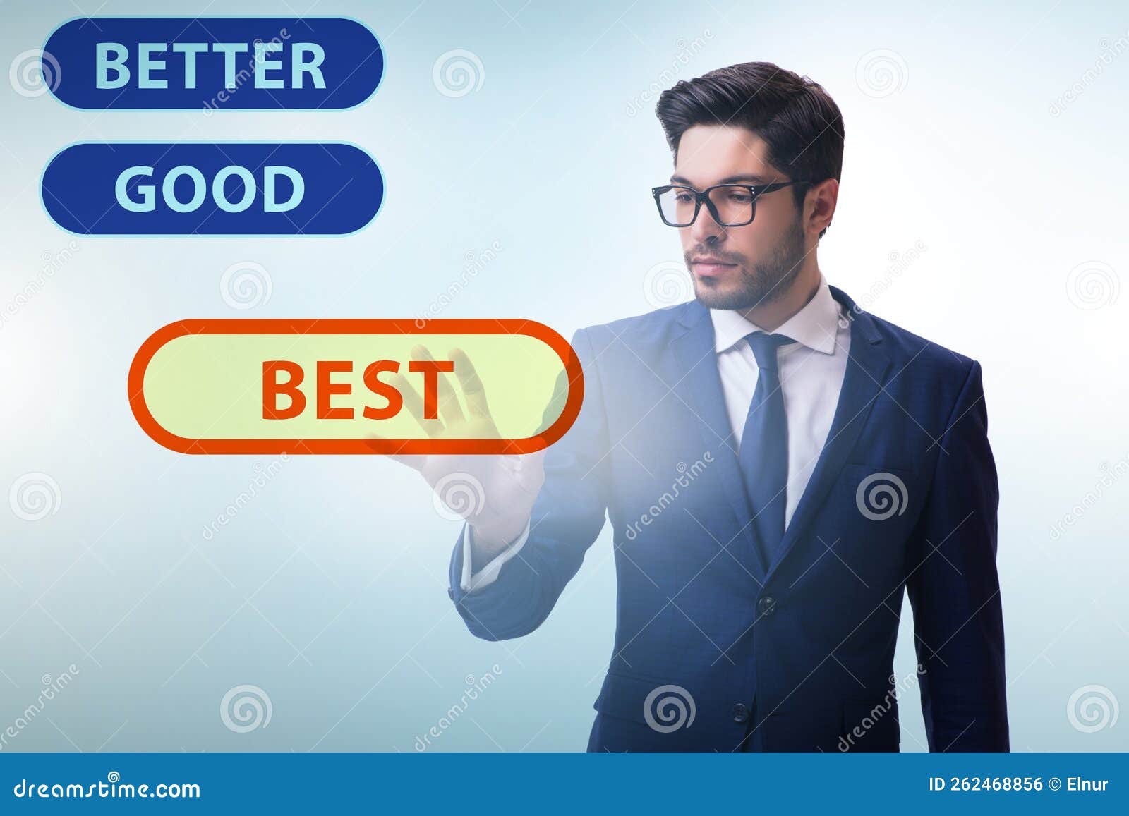 Businessman in Good Better and Best Concept Stock Photo - Image of ...