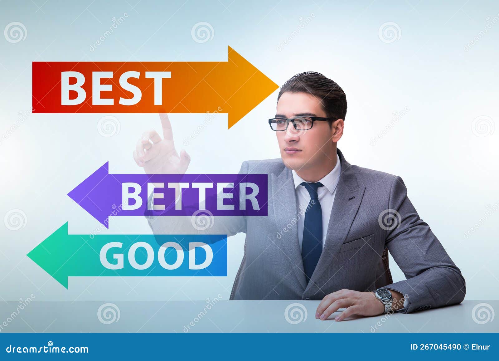 Businessman in Good Better and Best Concept Stock Photo - Image of ...