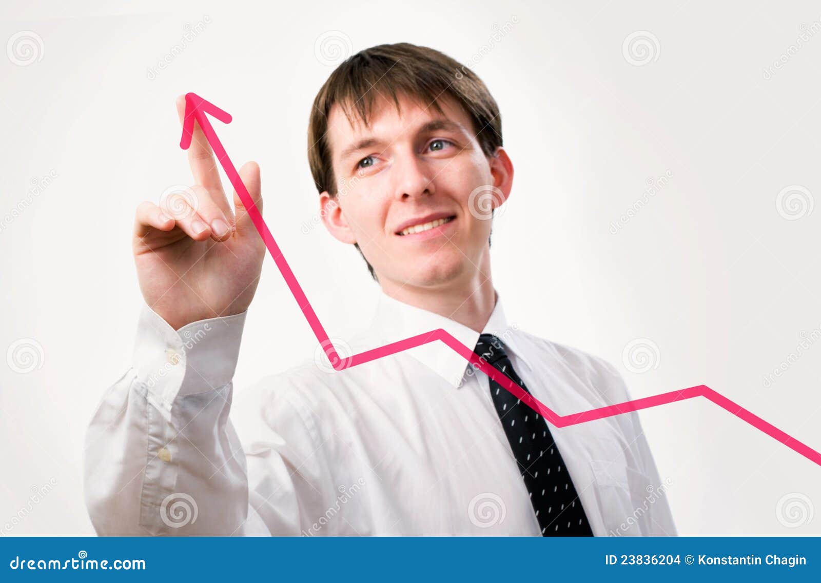 Businessman with a graph stock photo. Image of statistics - 23836204