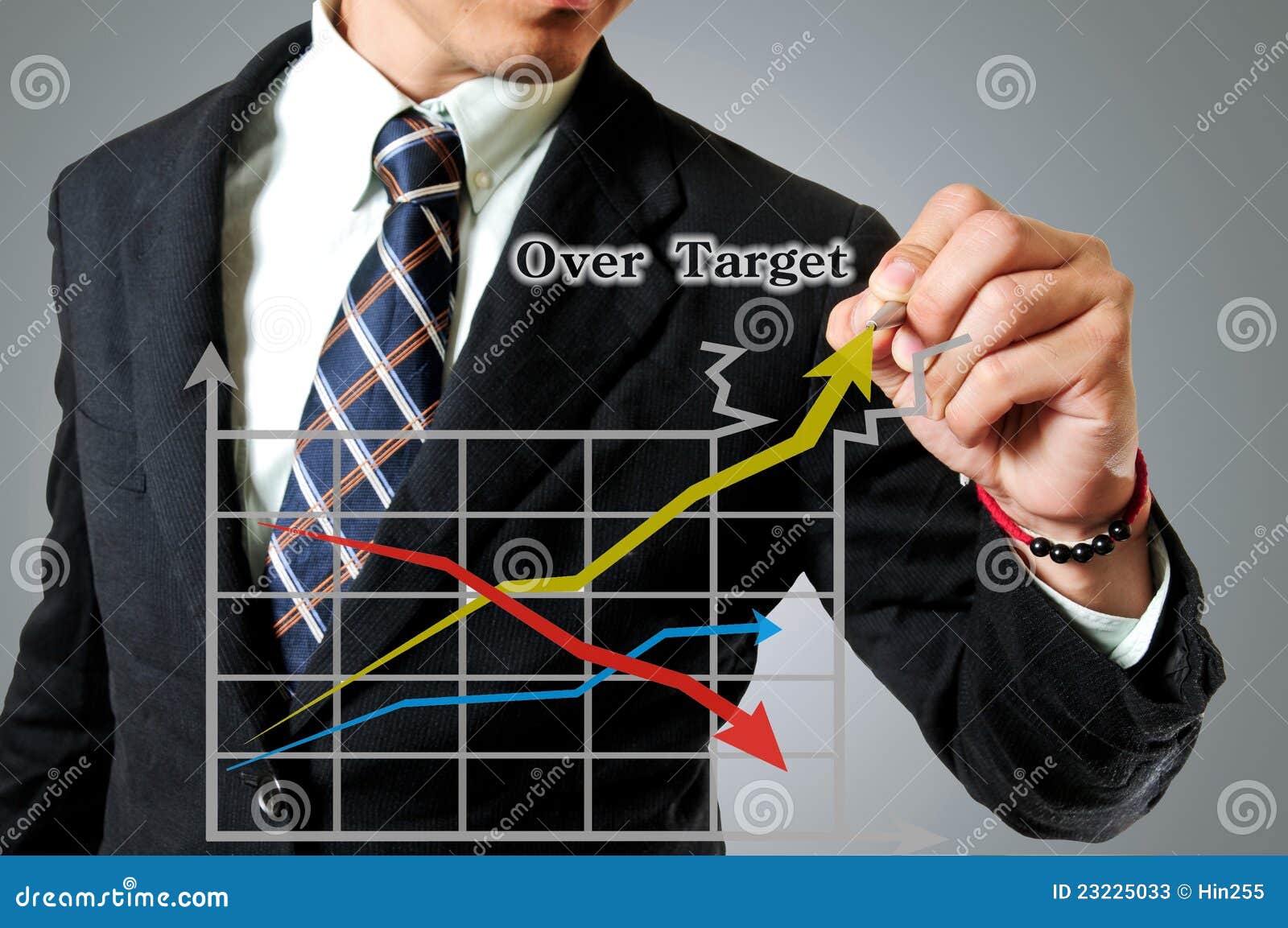 Businessman with Graph Breaking Target. Stock Image - Image of graphic ...