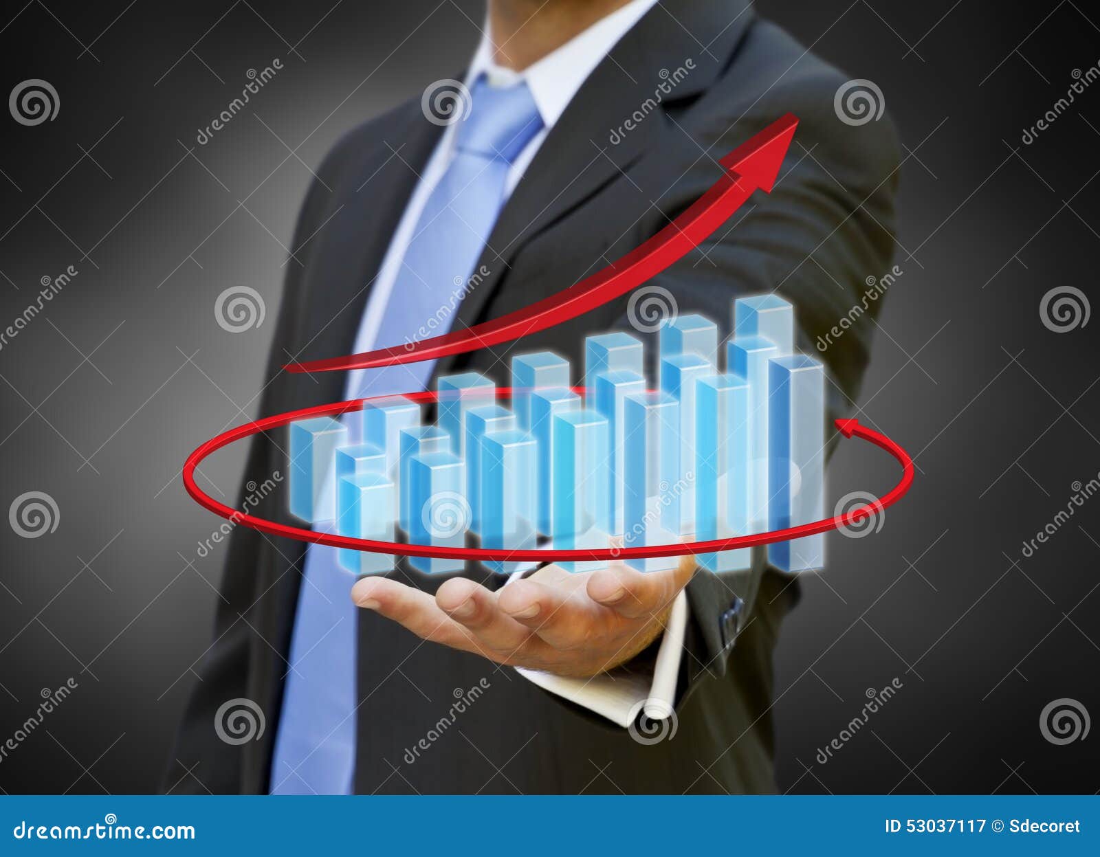 Businessman graph concept stock illustration. Illustration of concept ...