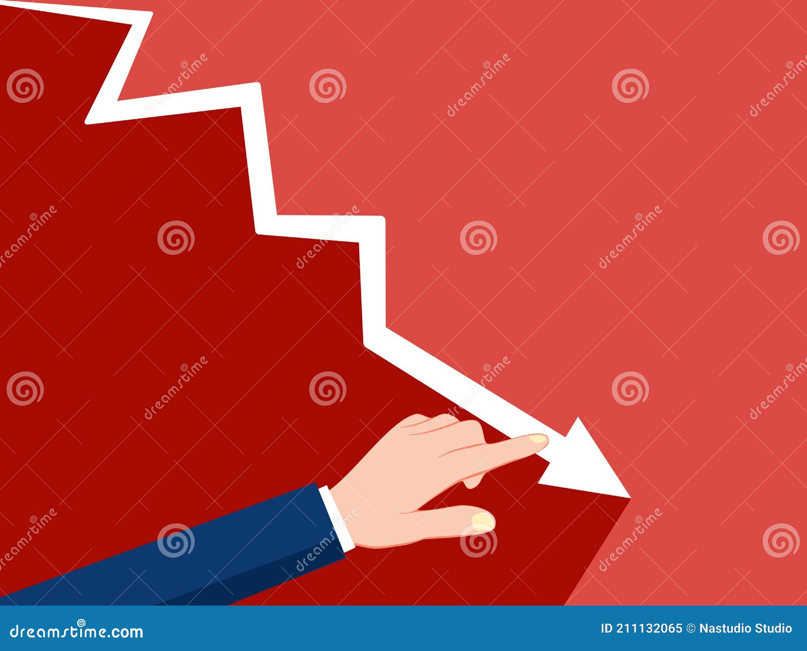 Businessman Graph Declines. Symbol of Failure Stock Vector ...