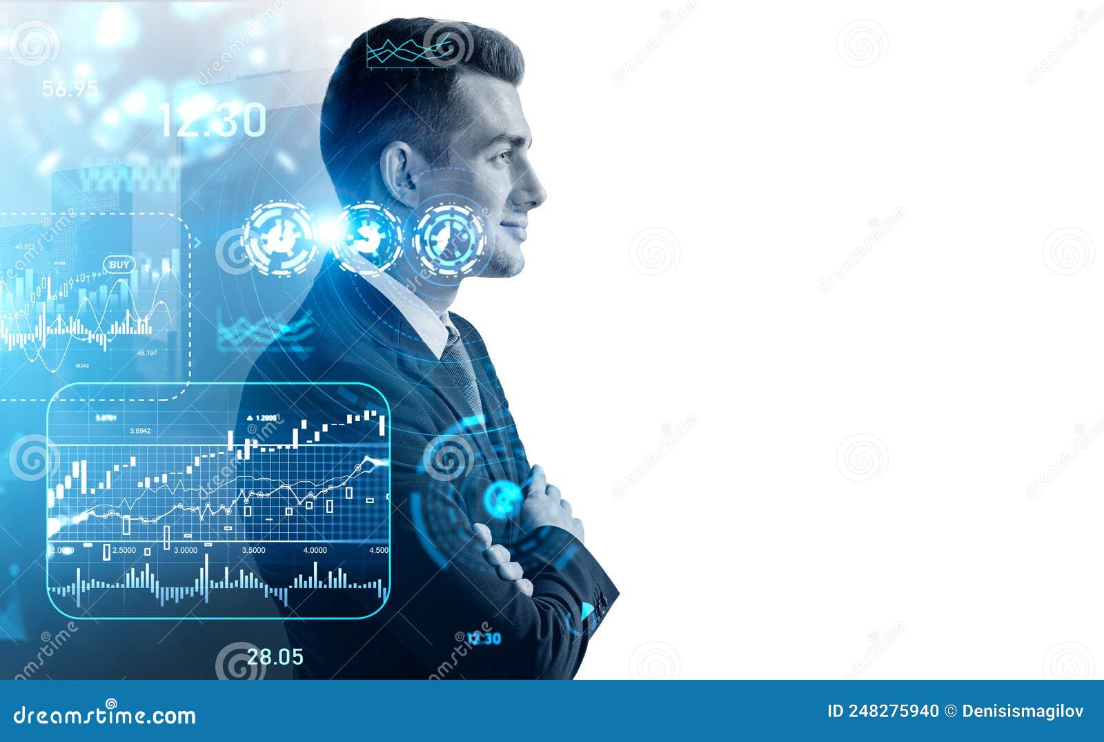 Businessman Graph Hud with Chart, Statistics and Data, Forex Diagrams ... Businessman Graph Hud with Chart, Statistics and Data, Forex Diagrams ...