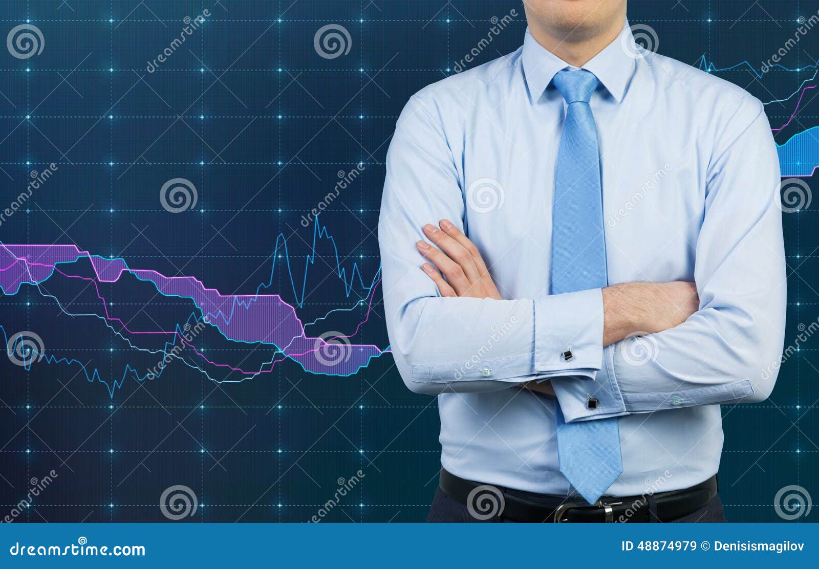 Businessman and graph stock image. Image of commercial - 48874979