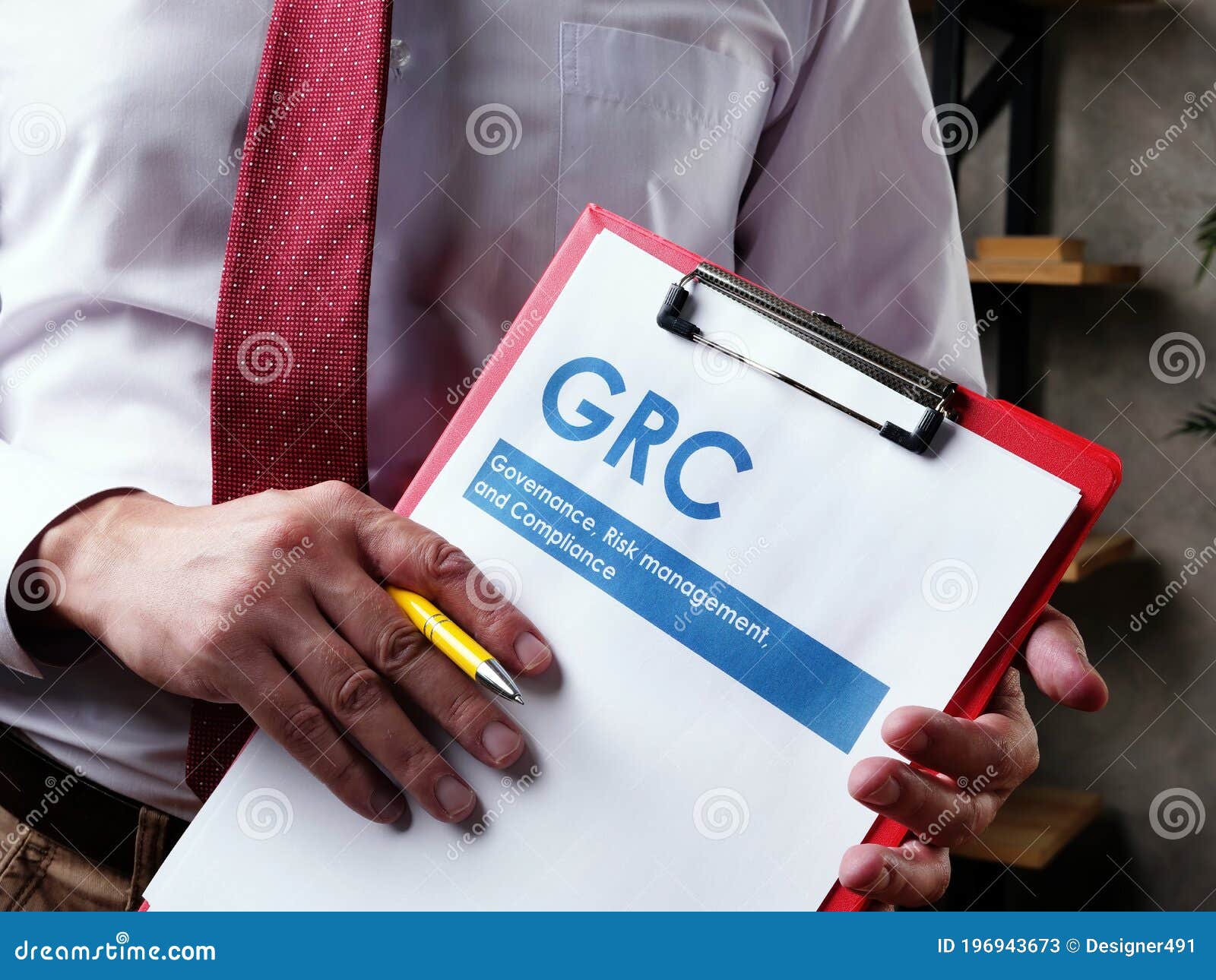 Businessman with GRC Governance Risk Management and Compliance ...