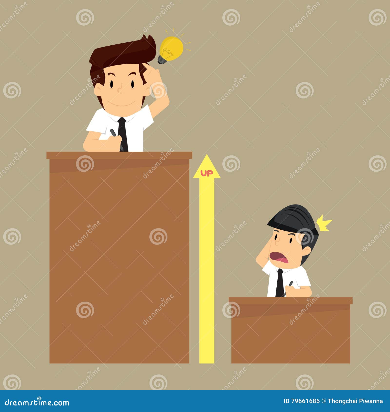 Businessman Great Work More Than Workmate Stock Vector - Illustration ...