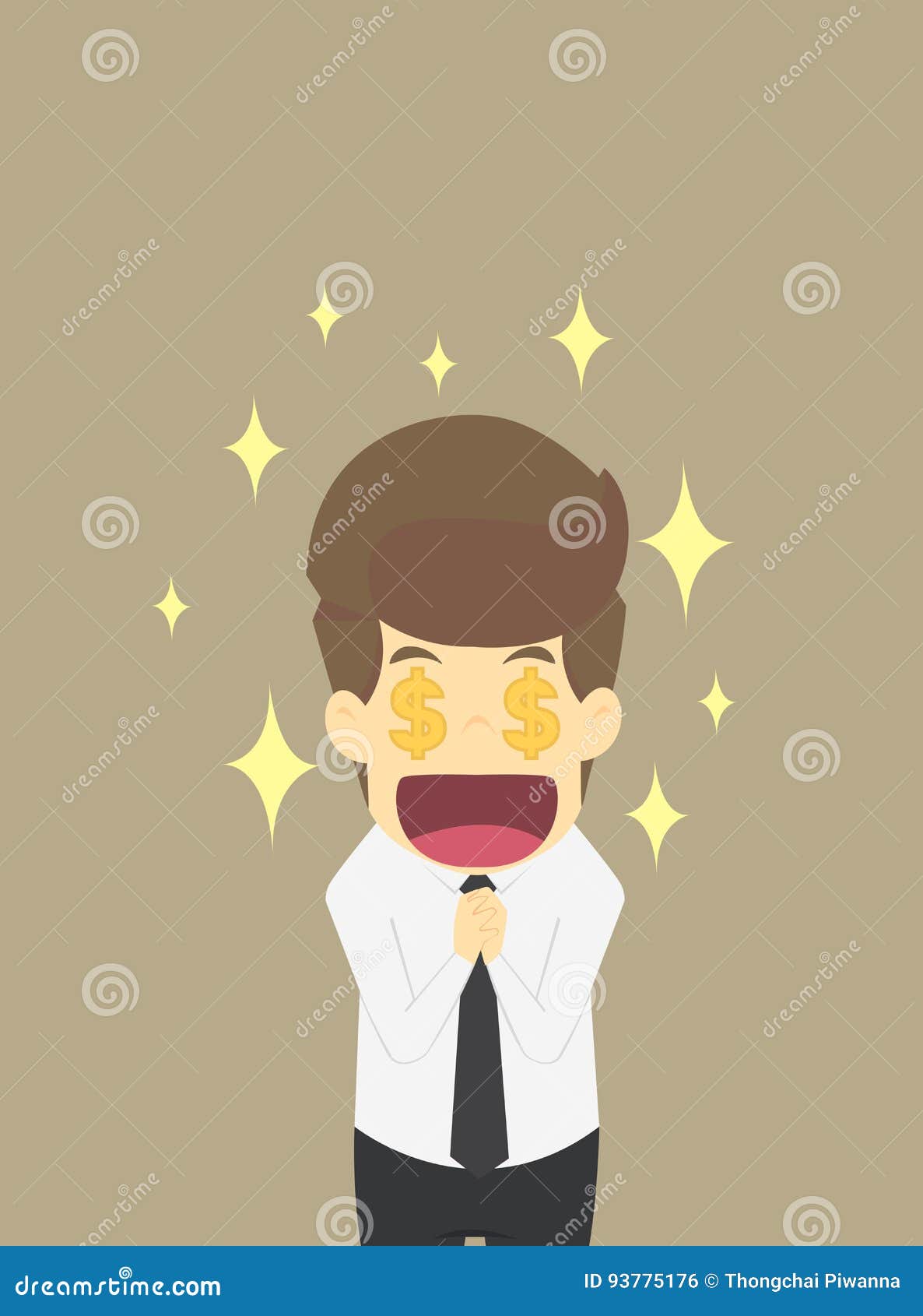 Businessman Greedy stock vector. Illustration of business - 93775176