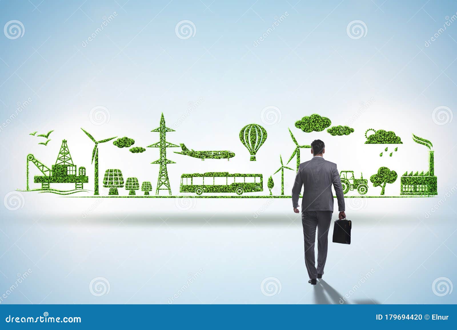 Businessman in Green and Environmental Concept Stock Photo - Image of ...
