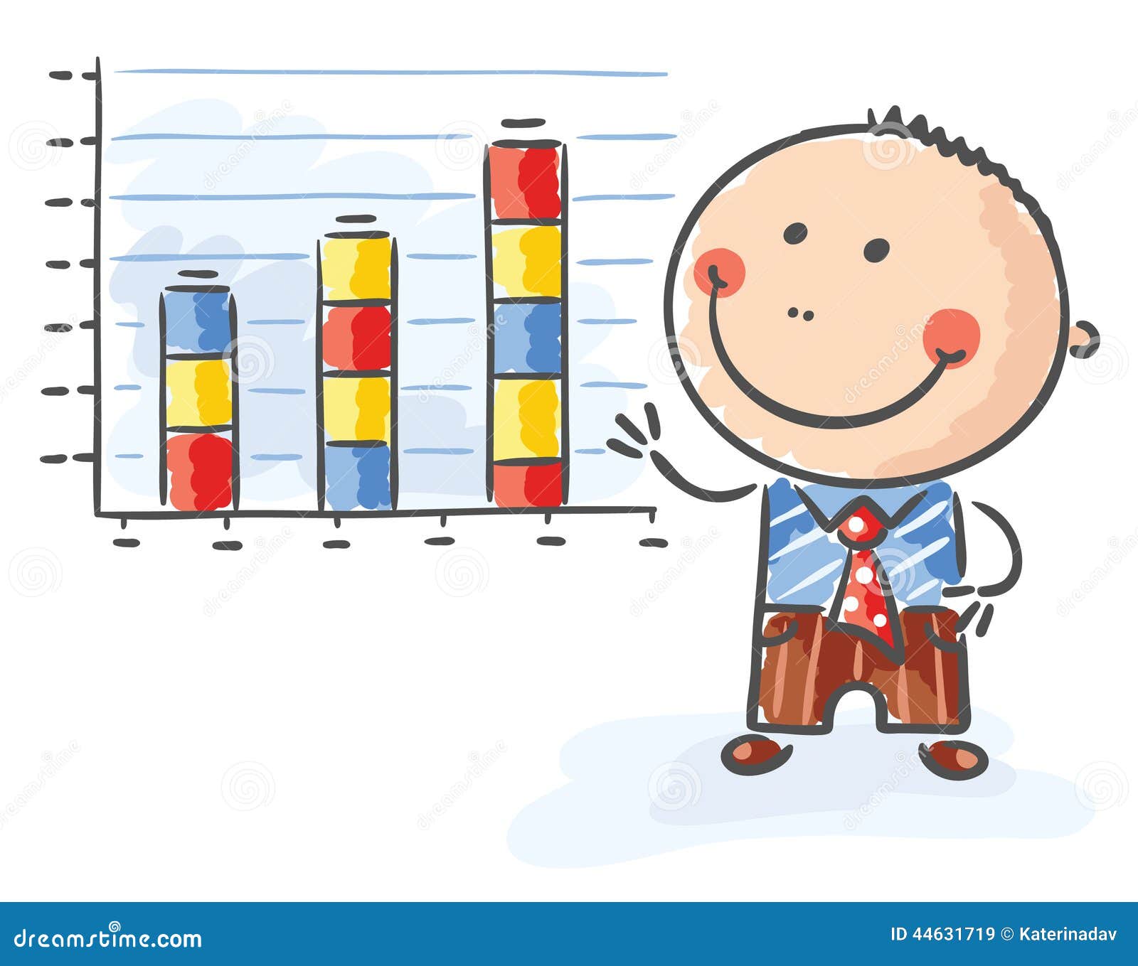 Businessman with a Growing Chart Stock Vector - Illustration of cartoon ...