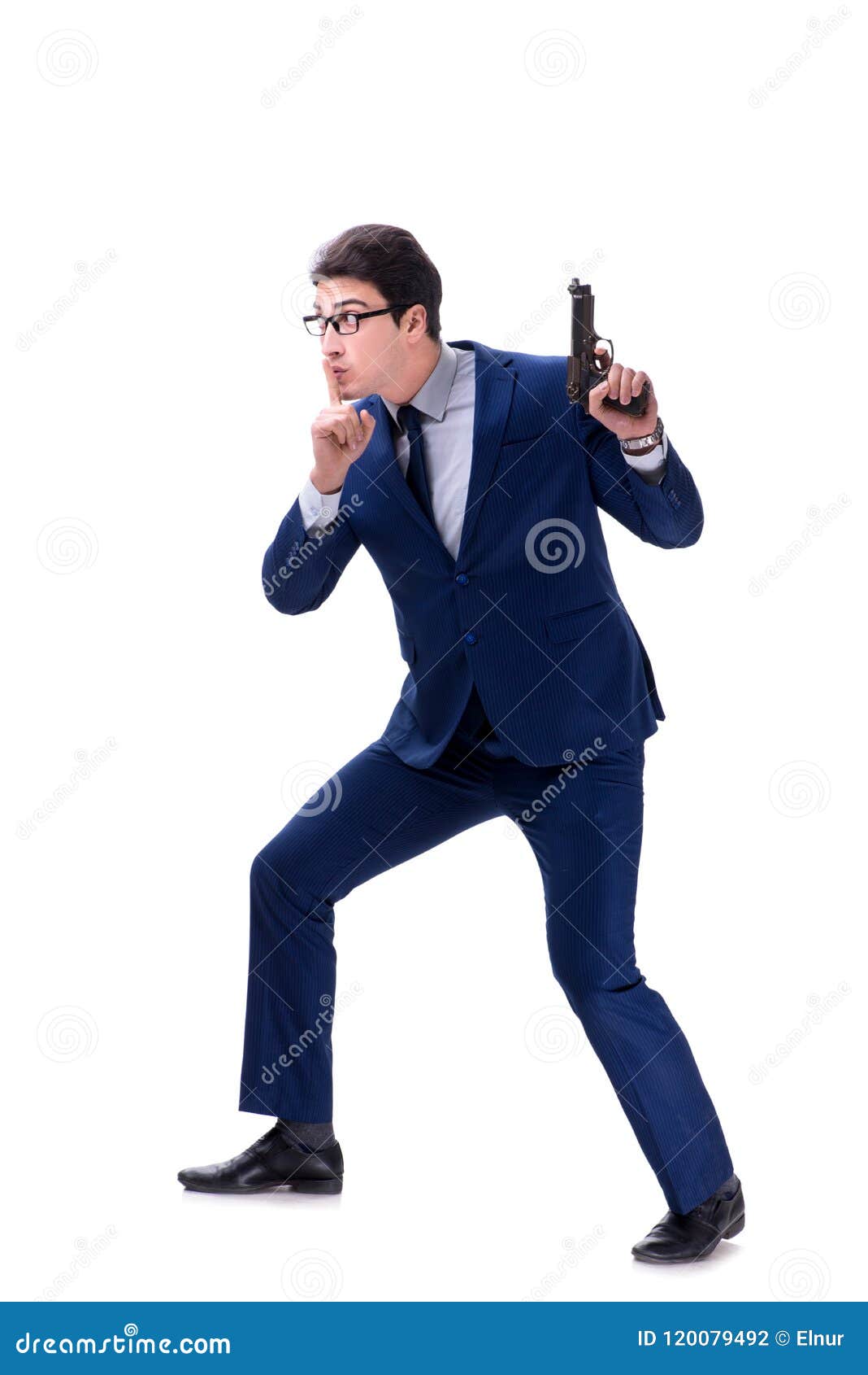 The Businessman with Gun Isolated on White Background Stock Photo ...