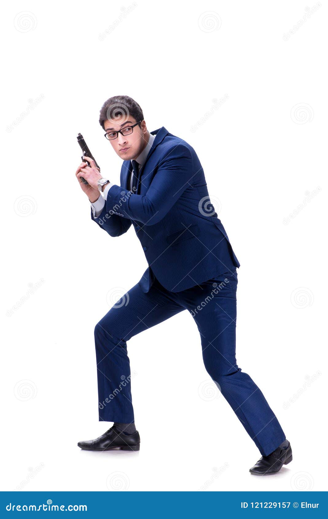 The Businessman with Gun Isolated on White Background Stock Image ...
