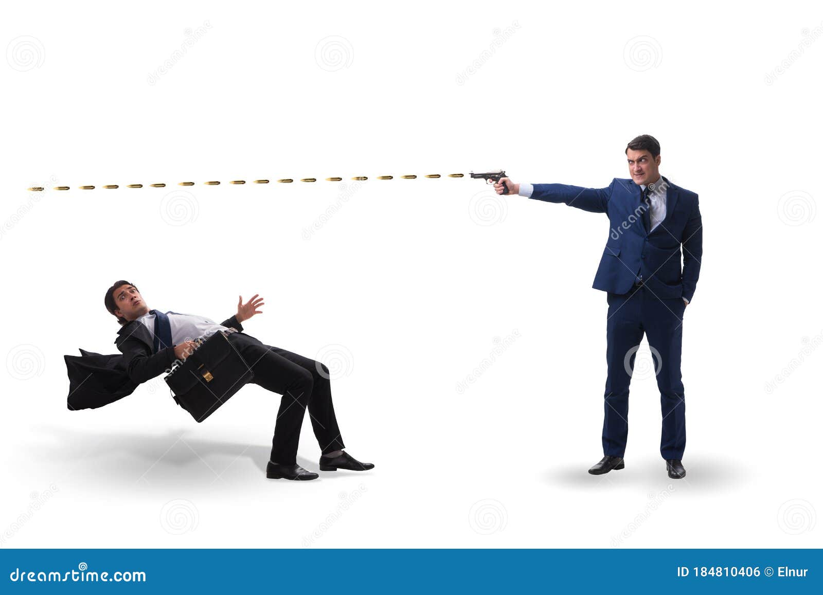 Businessman with Gun Threatening His Competitor Stock Photo - Image of ...