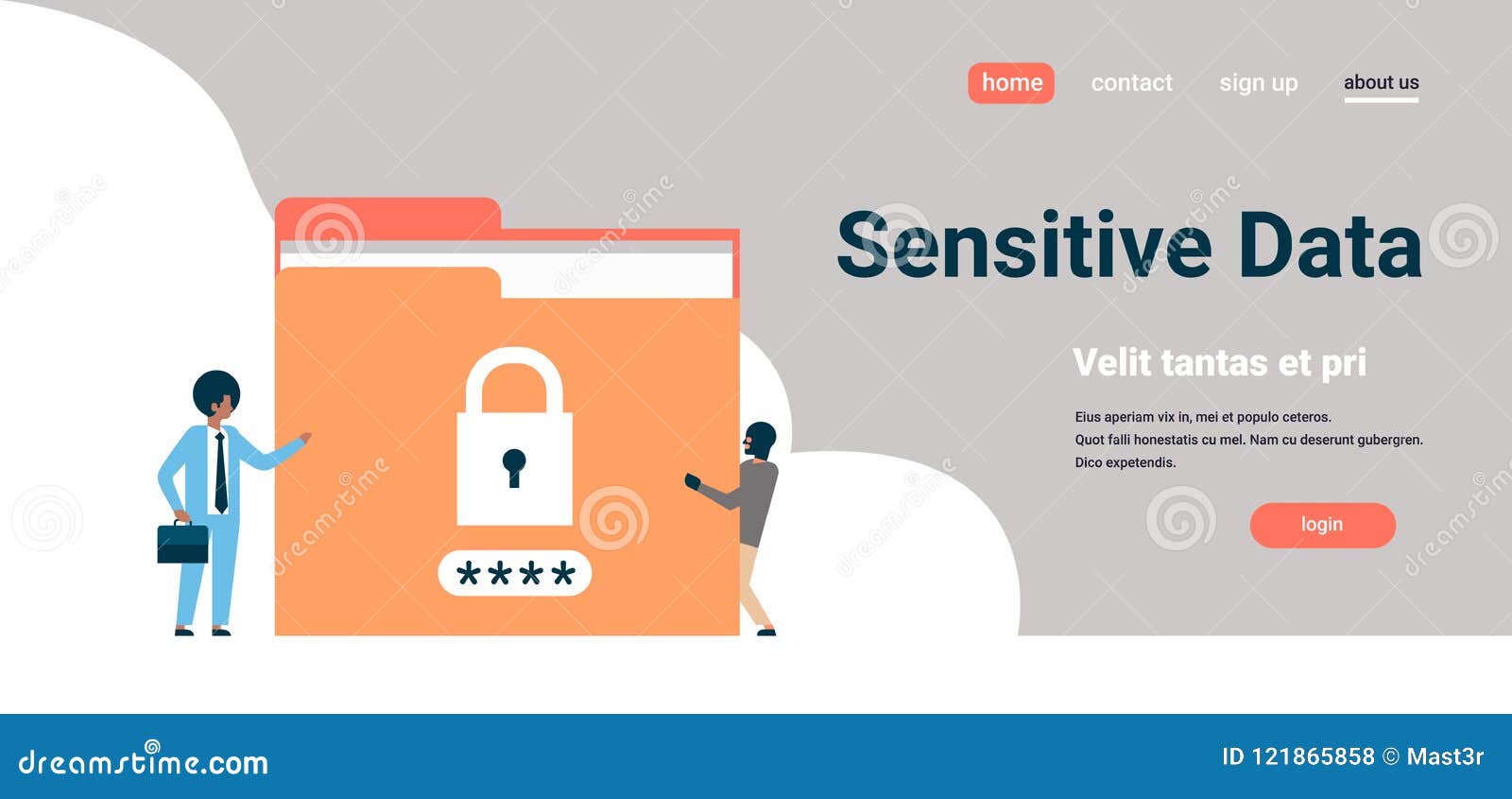 Businessman with Hacker Padlock Password Folder Sensitive Data Concept ...