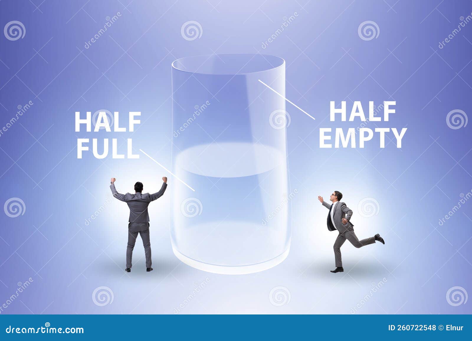 Businessman in Half Empty Half Full Glass Concept Stock Photo - Image ...