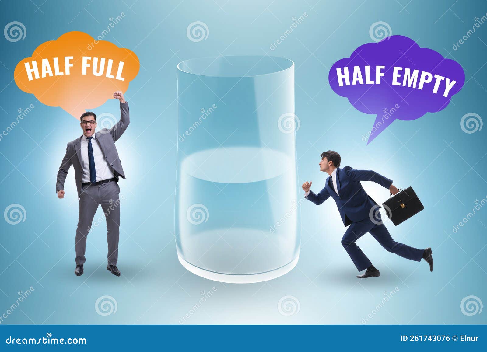 Businessman in Half Empty Half Full Glass Concept Stock Photo - Image ...