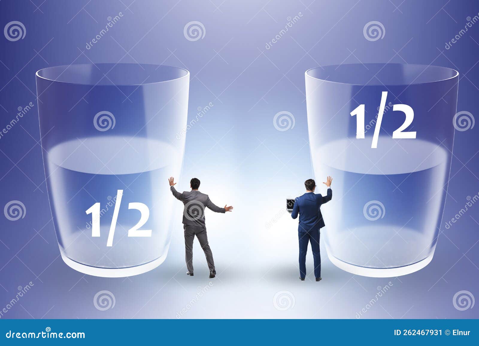 Businessman in Half Empty Half Full Glass Concept Stock Image - Image ...